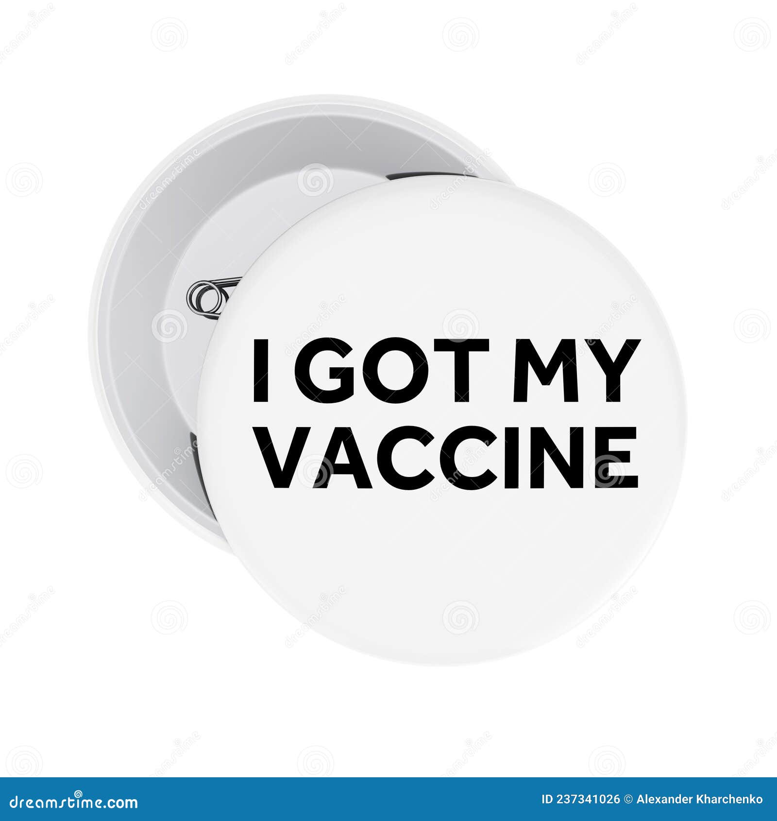 White Badges with I Got My Vaccine Sign Front and Back View. 3d ...