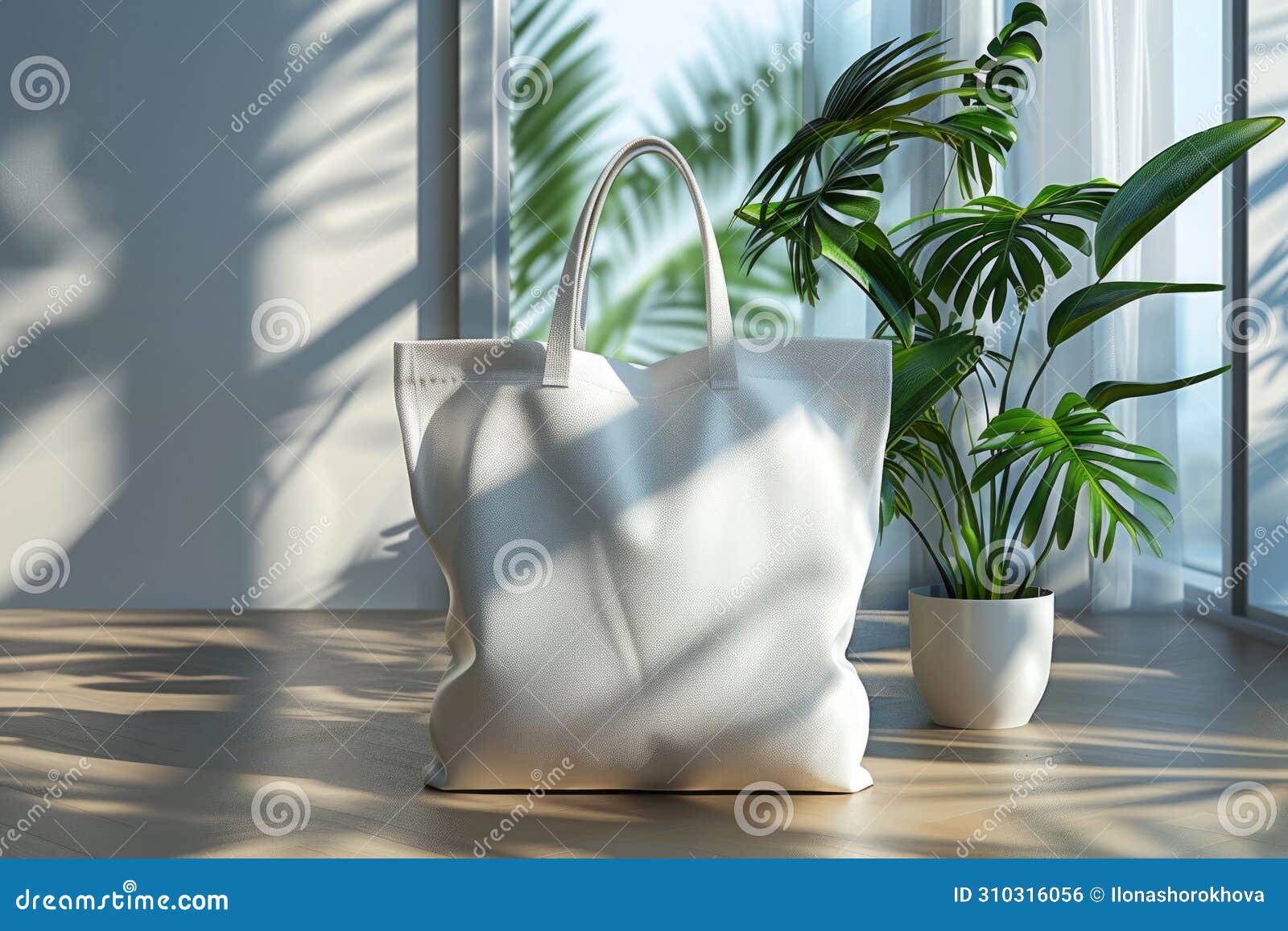 White Bag Sun Light Beautiful Shadows. Ai Generated Stock Photo - Image ...