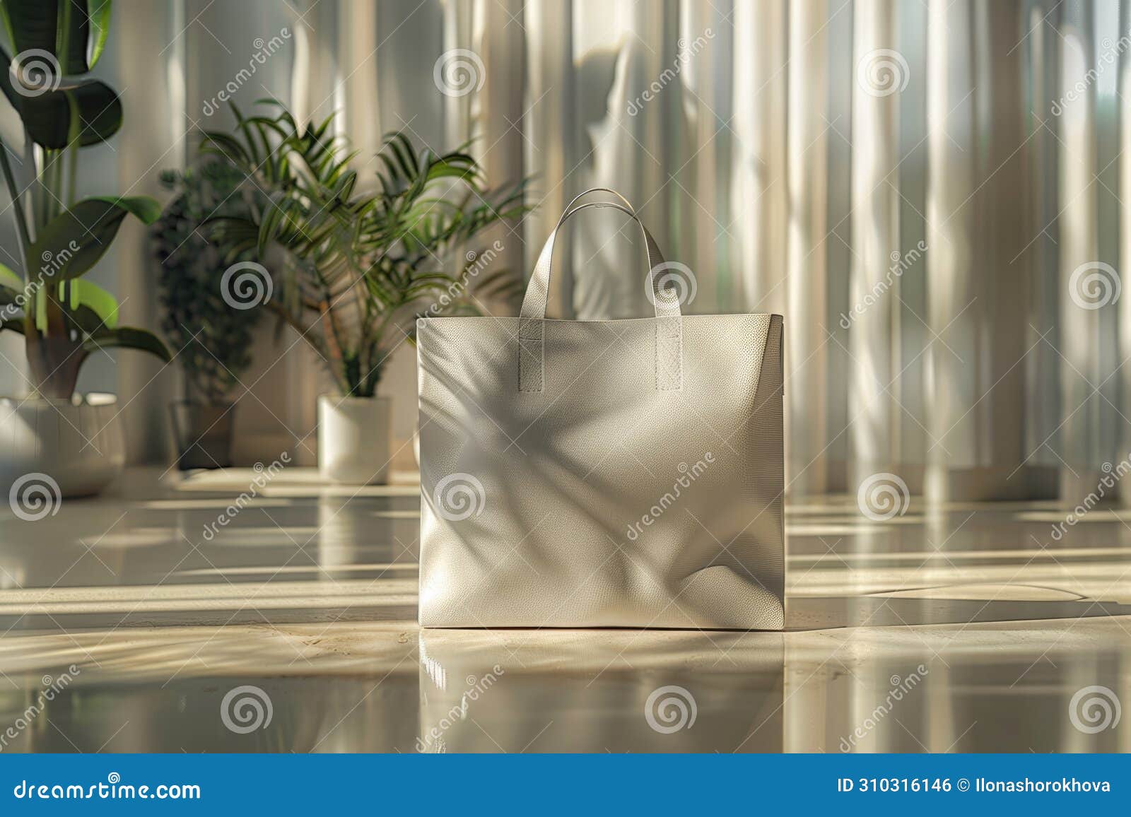 White Bag Sun Light Beautiful Shadows. Ai Generated Stock Photo - Image ...