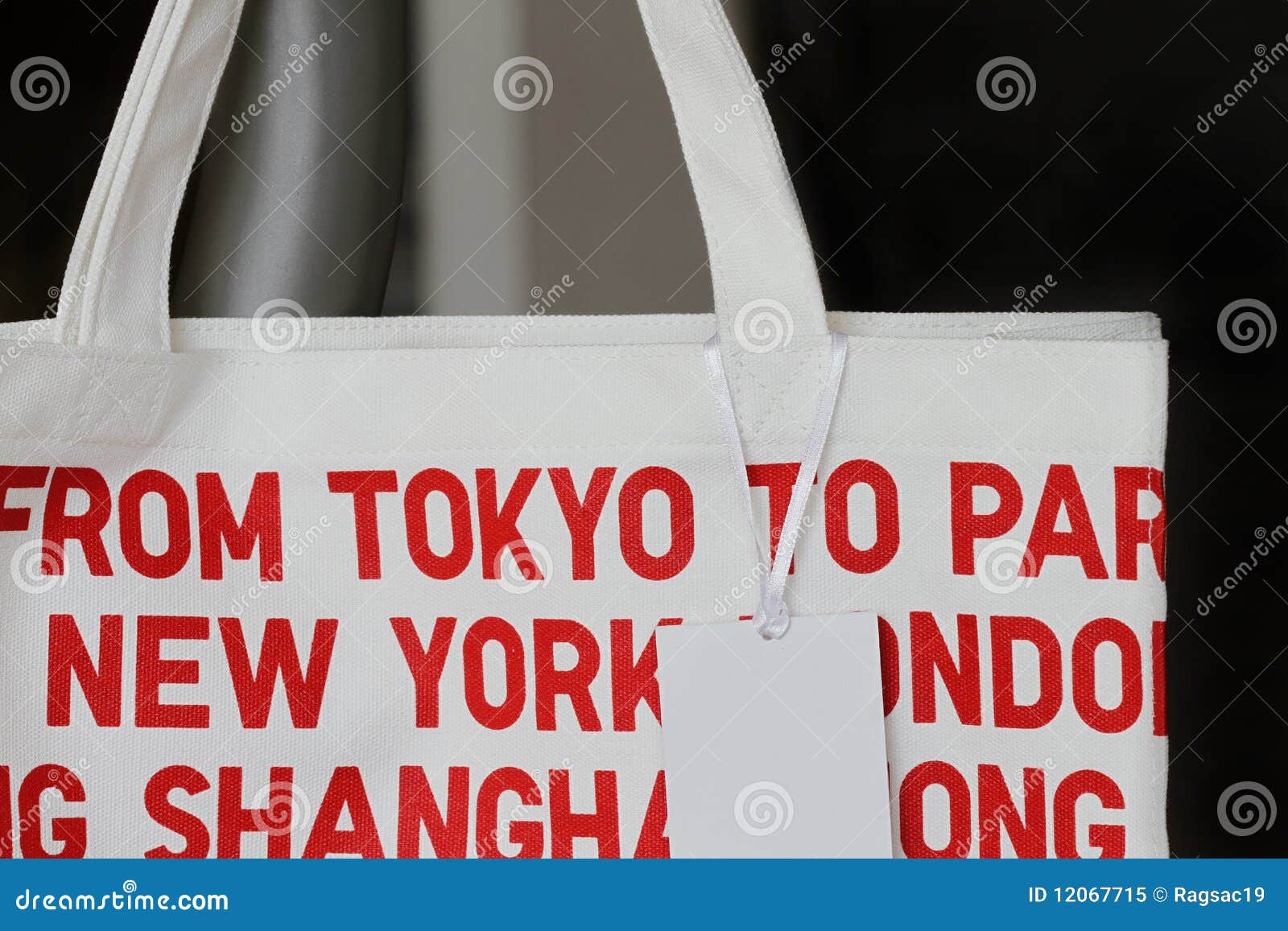 White bag with tag stock image. Image of buying, christmas - 12067715