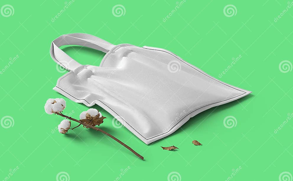 White Bage in a Green Background Stock Illustration - Illustration of ...