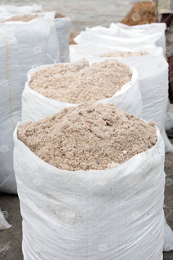 White bags of salt stock photo. Image of altitude, water - 12855578