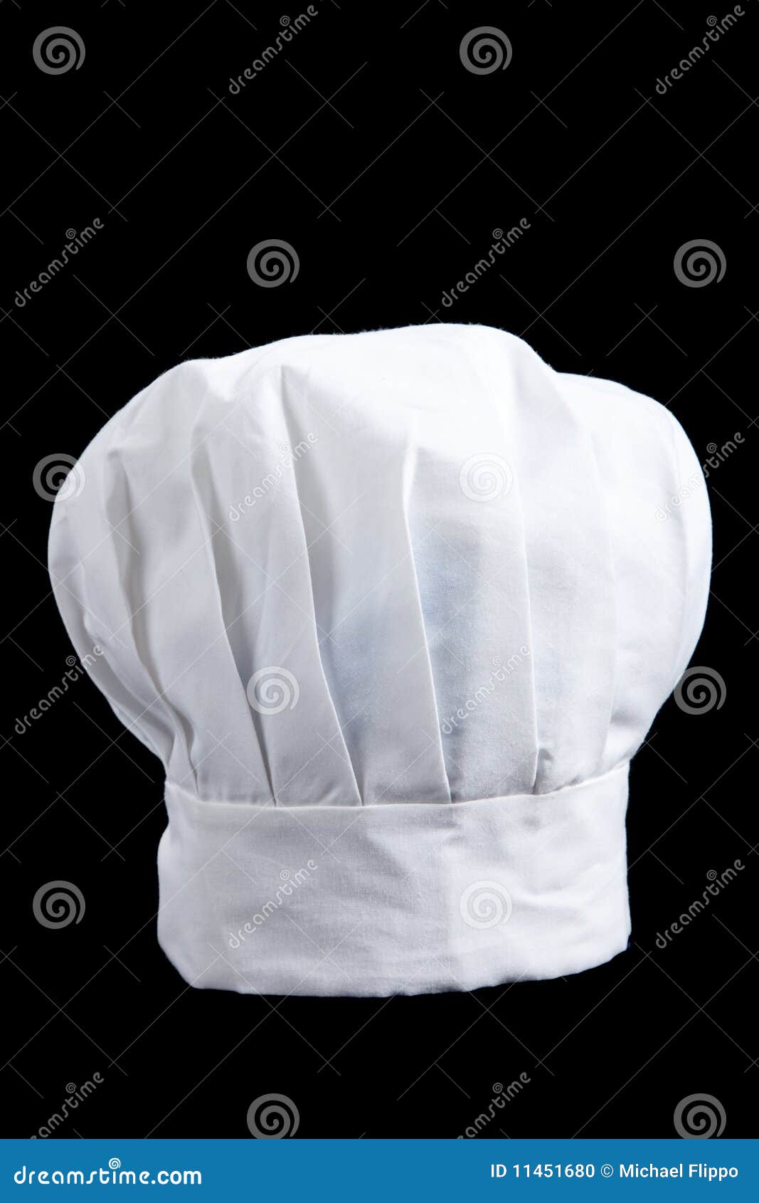 A White Baker S Toque on a Black Background Stock Photo - Image of ...