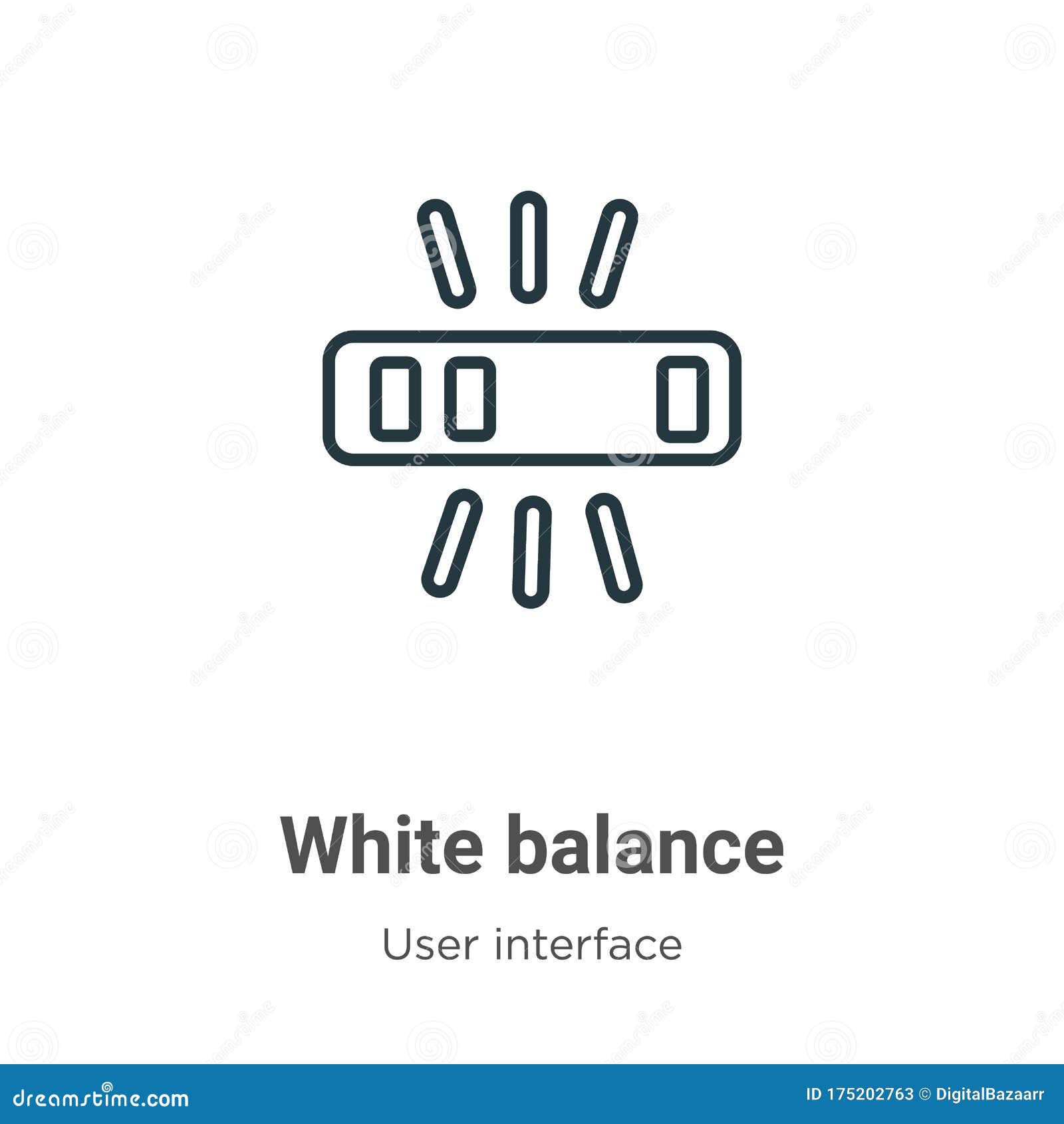 White Balance Outline Vector Icon. Thin Line Black White Balance Icon ...