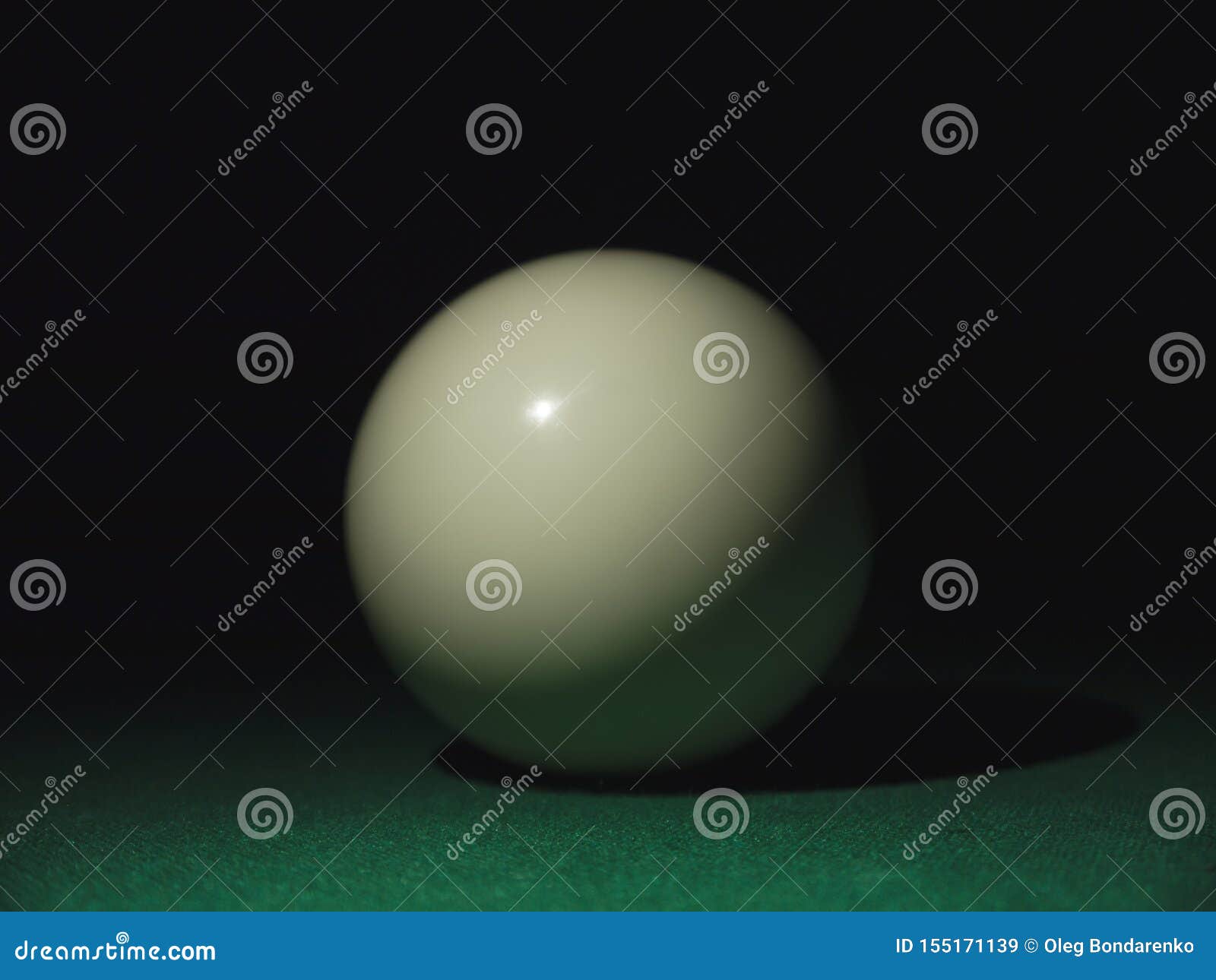 White Ball on a Billiard Table in the Dark Stock Image - Image of club ...
