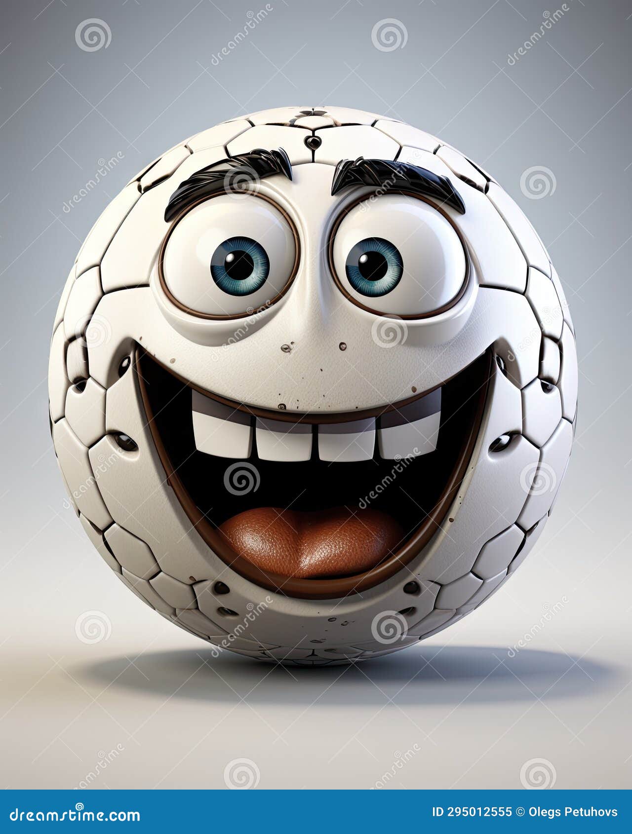 A Soccer Ball with a Happy Face on a Gray Background. Generative Ai ...