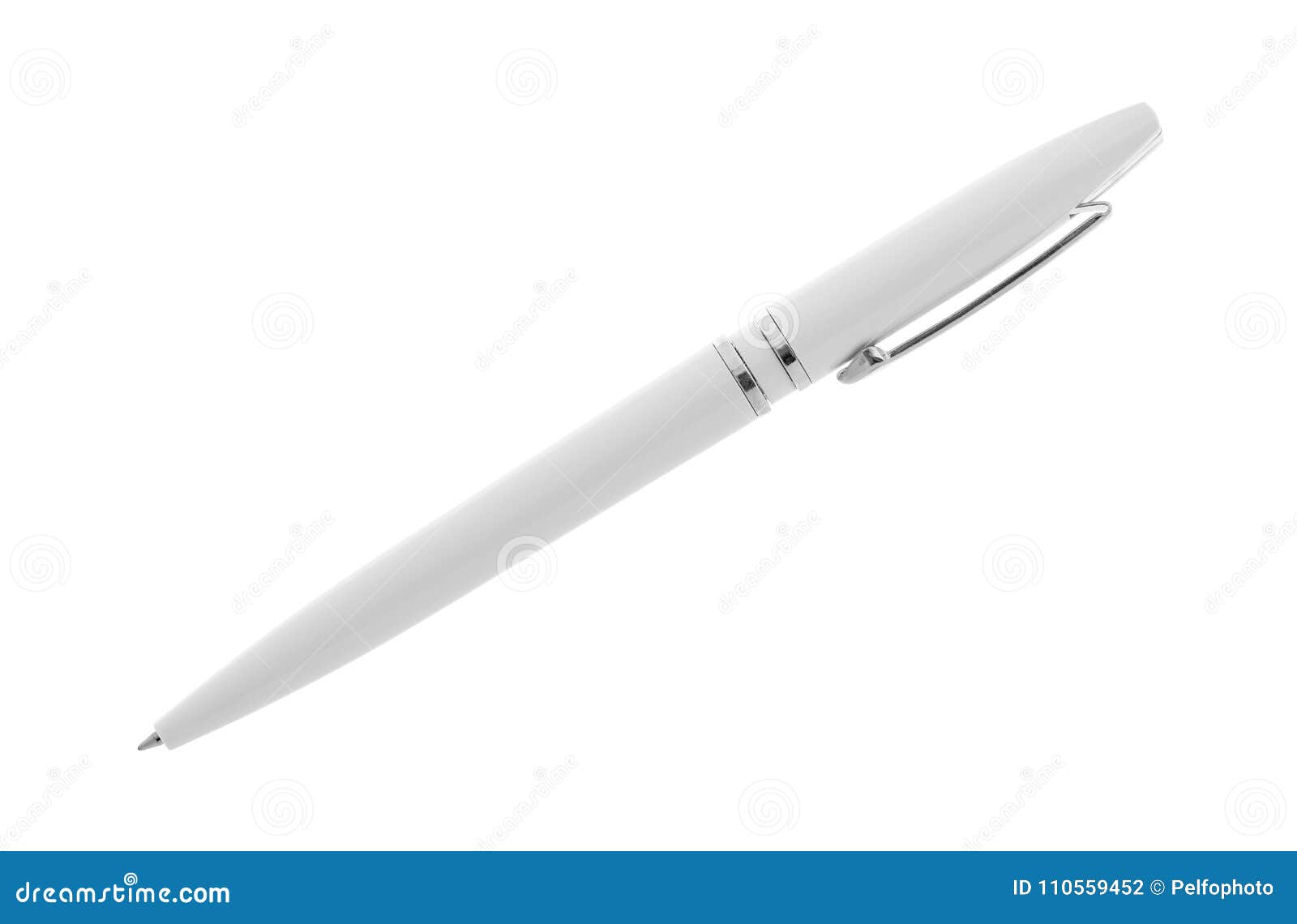 White ballpoint pen. stock photo. Image of communicate - 110559452