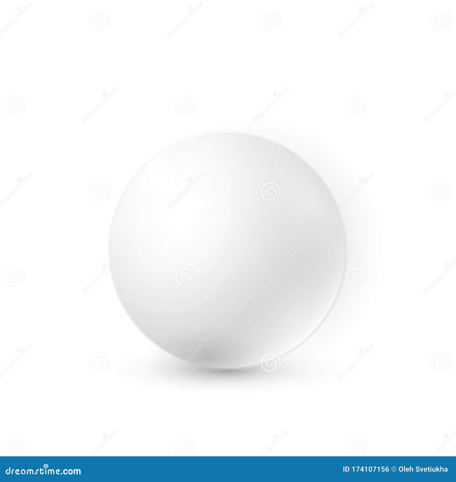 White Ball with Shadow. 3D Sphere Stock Vector - Illustration of vector ...