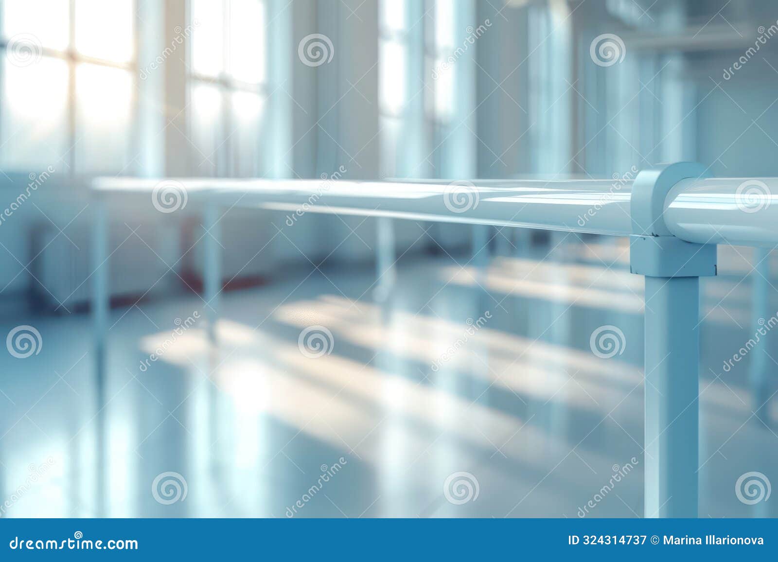 White Ballet Class Room, Dance Barre in Studio Classical School ...