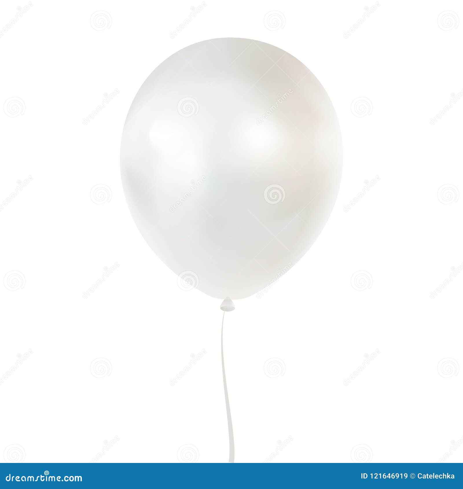 White Helium Balloon with Transparency Isolated on White Background ...