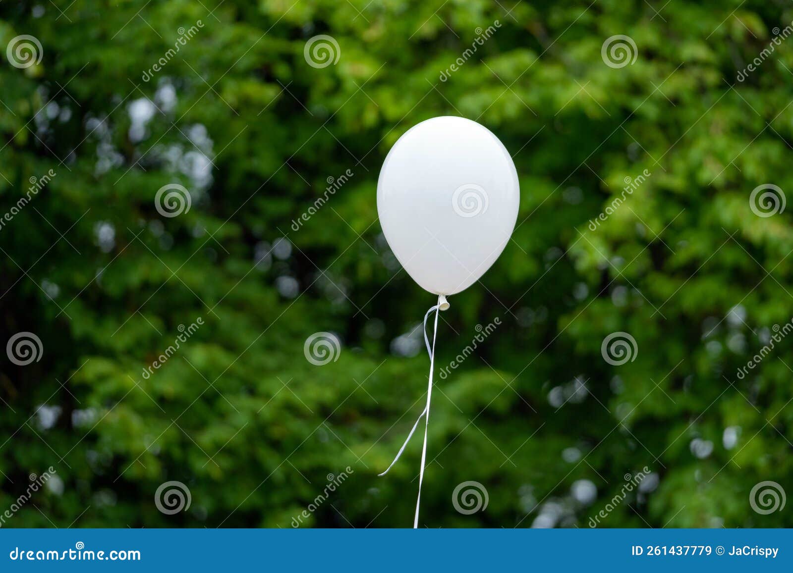 White Balloon Floating in the Air. Helium Balloon in the Nature Stock ...