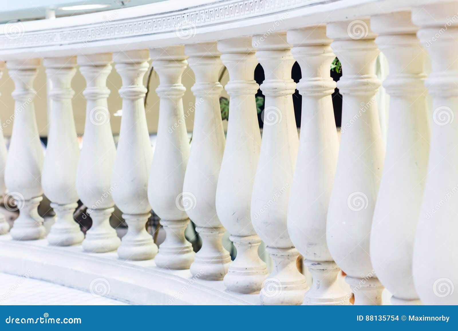 White Balusters. Abstract Architecture Interior Fragment Stock Photo ...