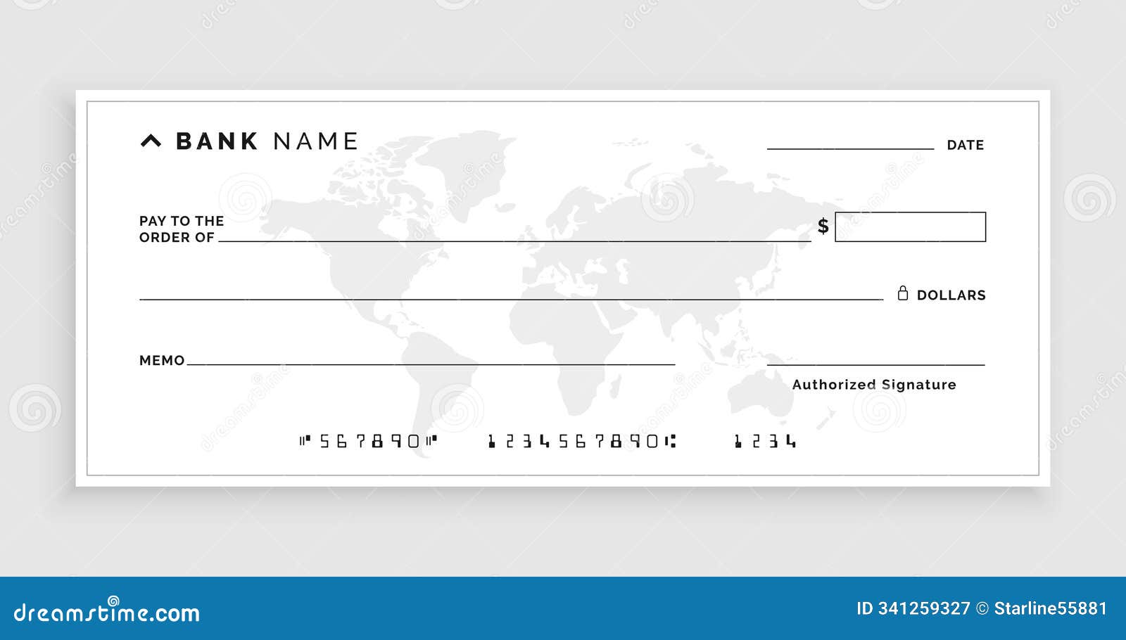 White Bank Check Cheque Voucher Mockup with World Amp Stock Vector ...