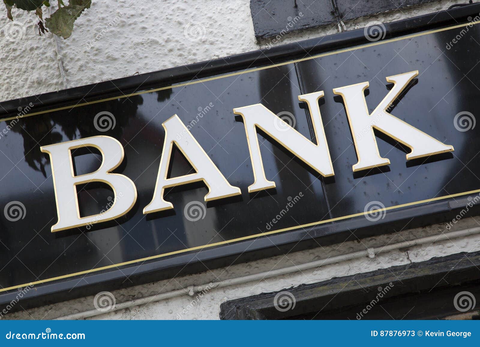 White Bank Sign stock image. Image of branch, entrance - 87876973