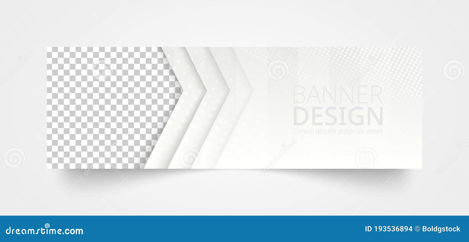 White Banner Design Template, Place for Image with Transparent Grid ...