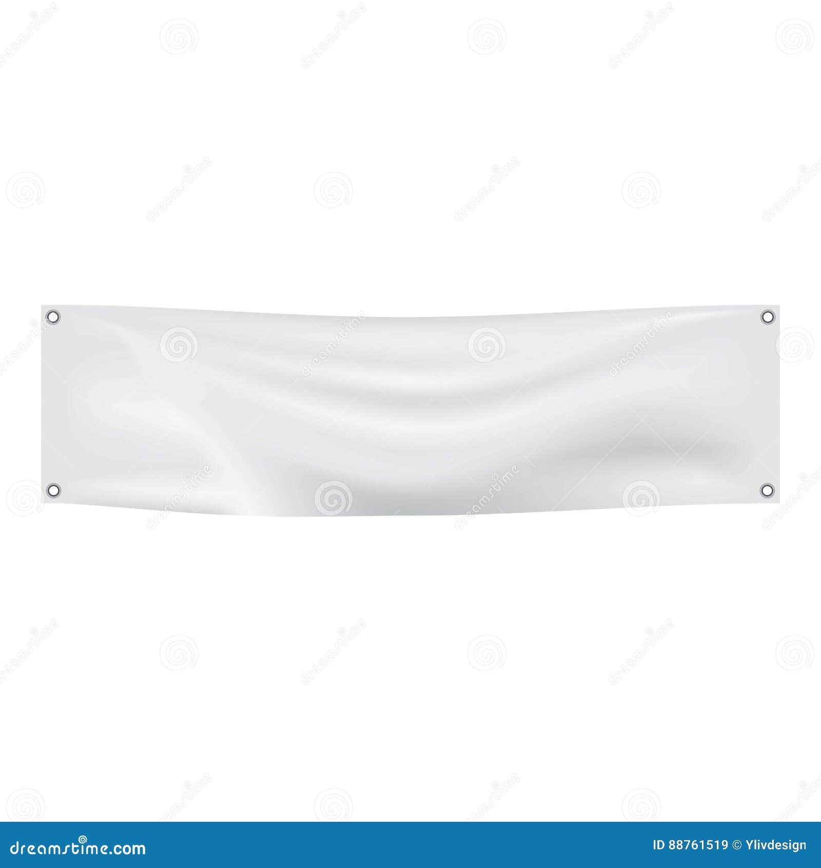 White Banner Mockup, Realistic Style Stock Vector - Illustration of ...