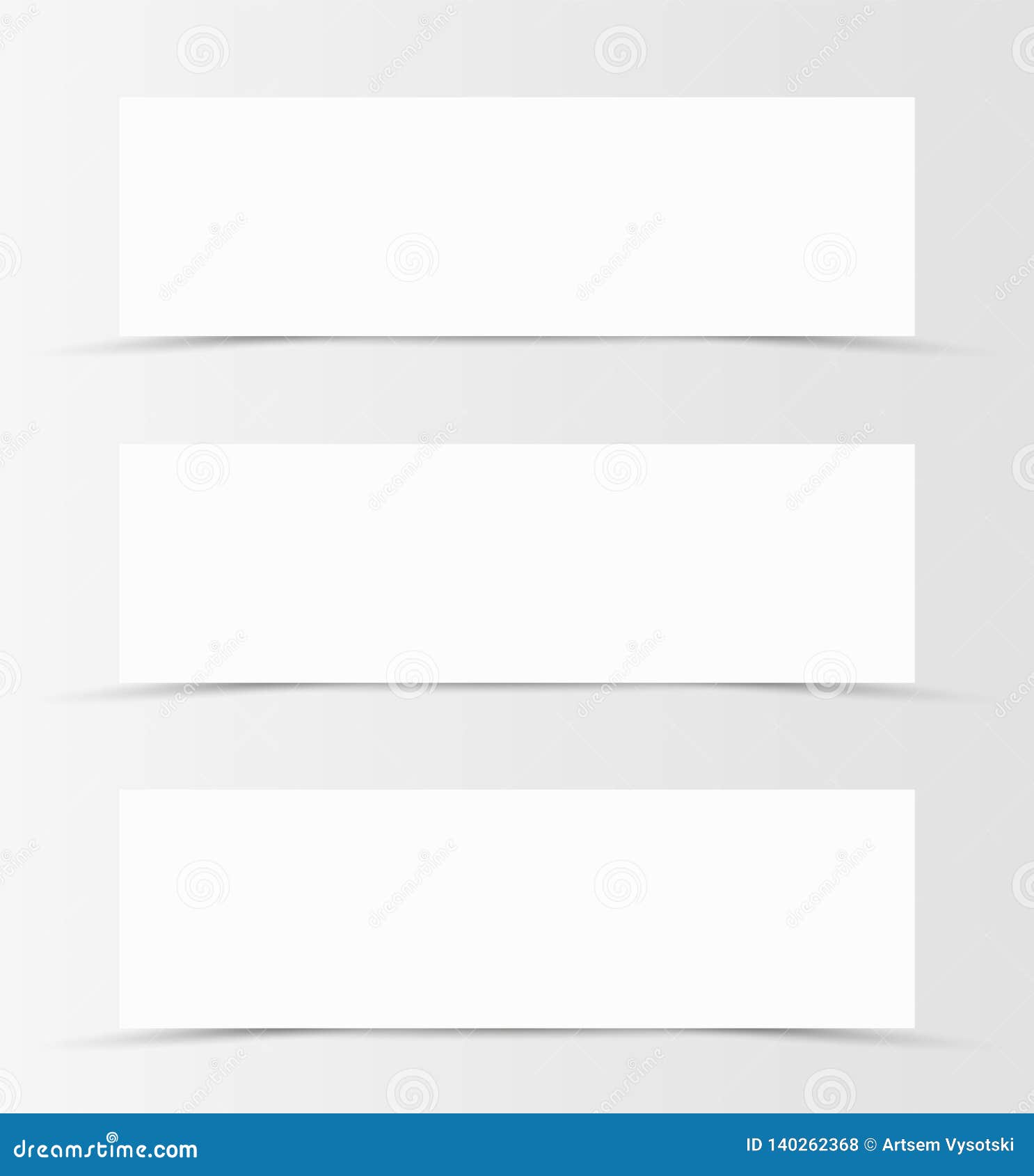 White Banners with Shadows, Material Design Vector Illustration Stock ...