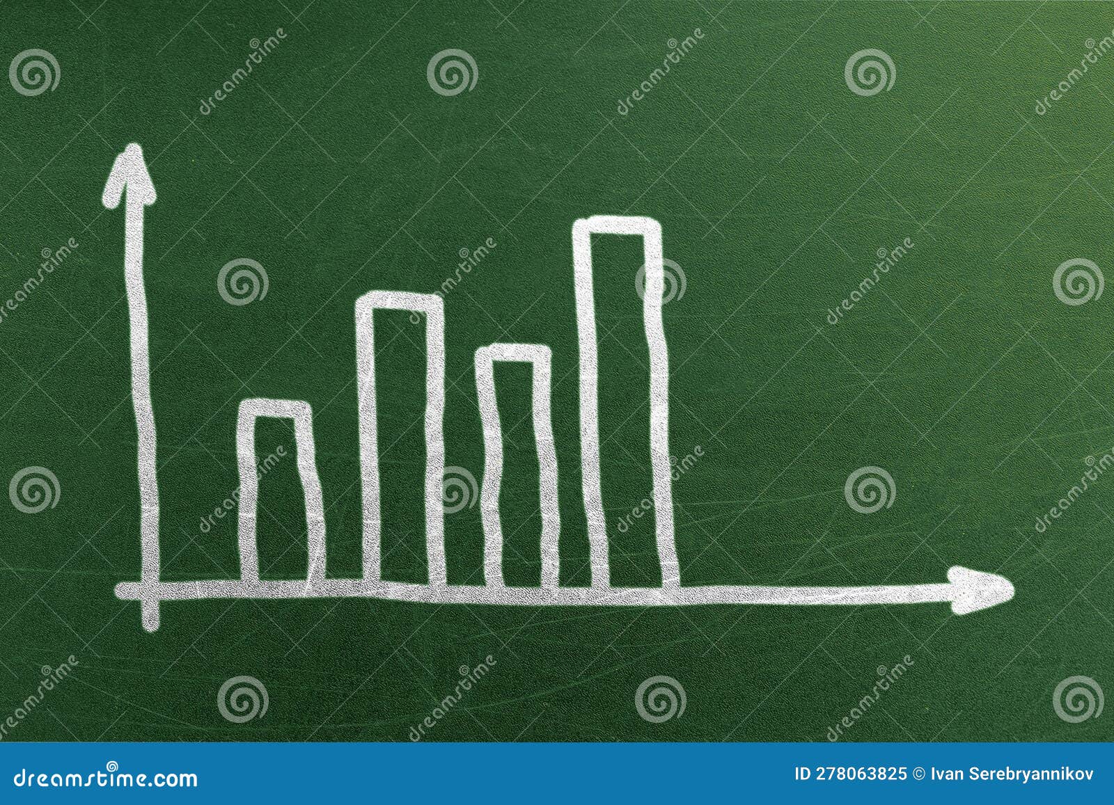 White Bar Graph Handdrawn on the Blackboard Stock Image - Image of ...