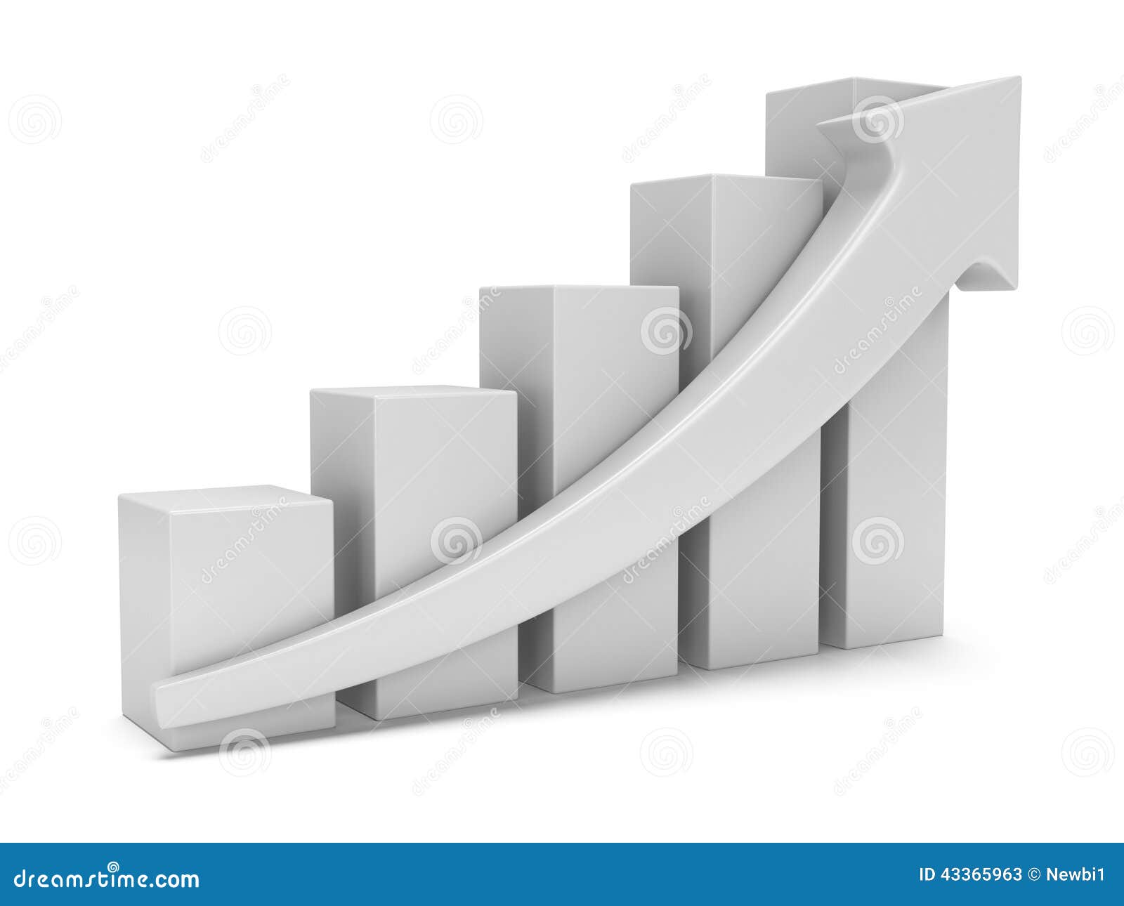 White Bar Graph with Red Arrow Stock Illustration - Illustration of ...