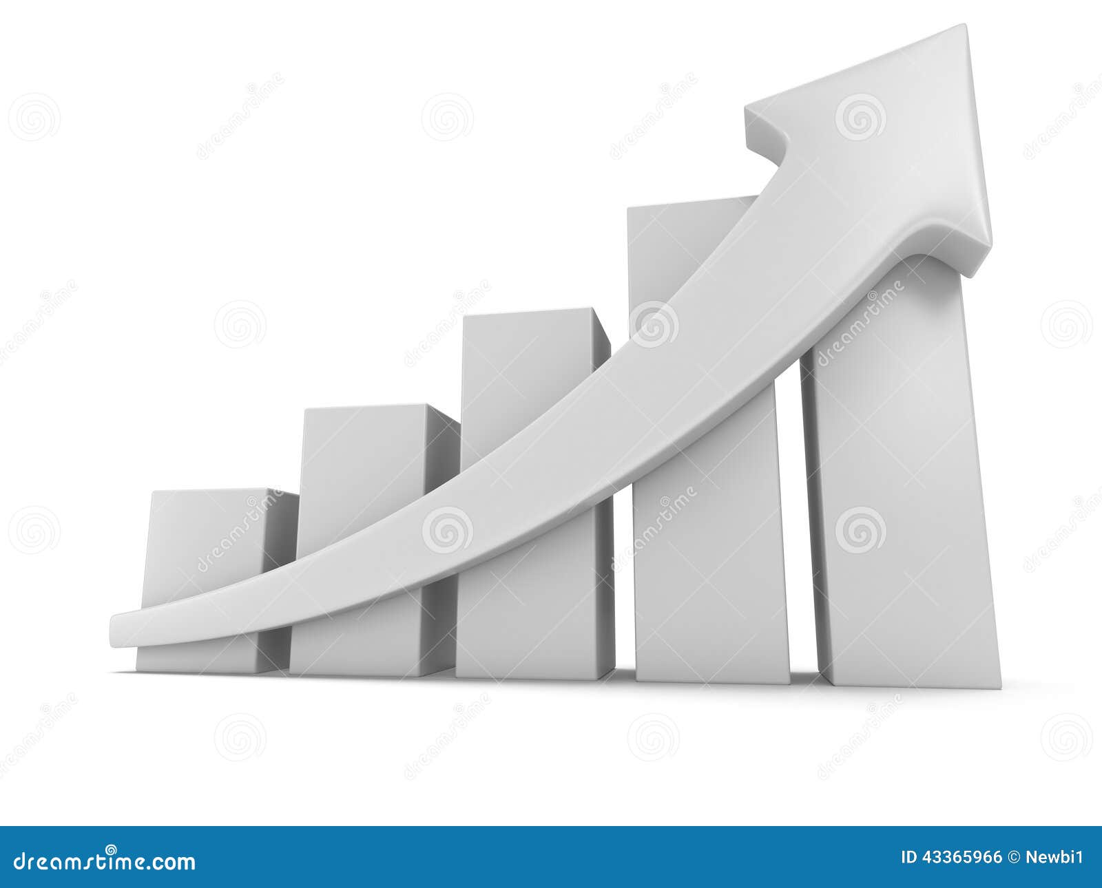 White Bar Graph with Red Arrow Stock Illustration - Illustration of ...