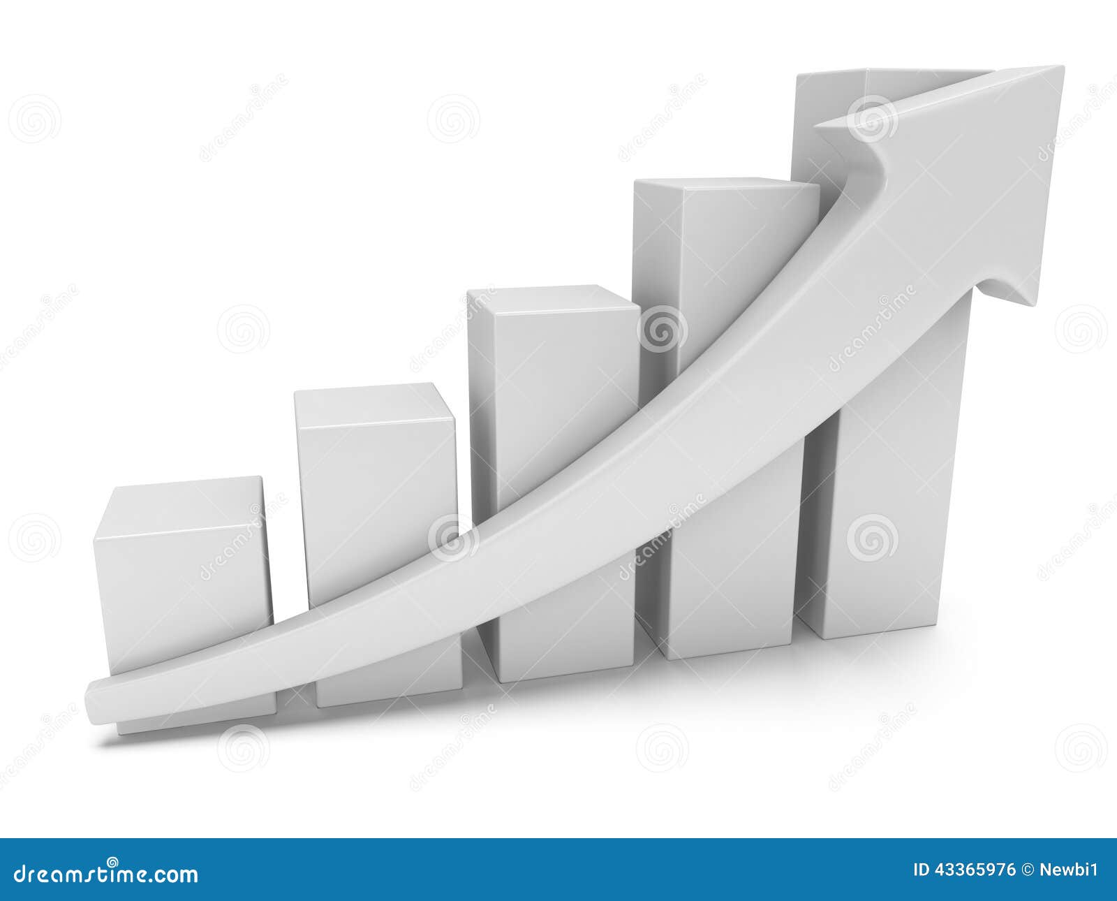 White Bar Graph with Red Arrow Stock Illustration - Illustration of ...