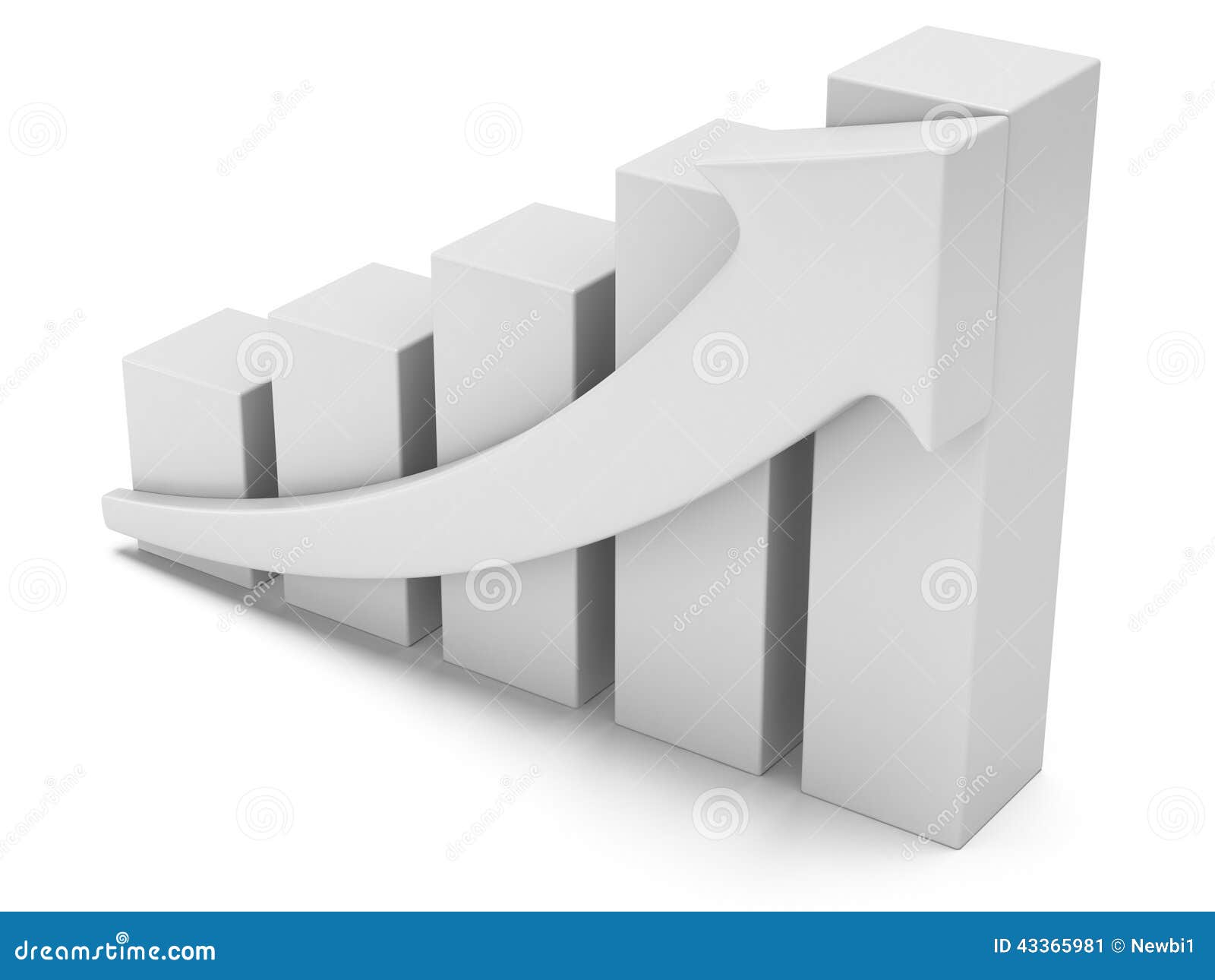 White Bar Graph with Red Arrow Stock Illustration - Illustration of ...