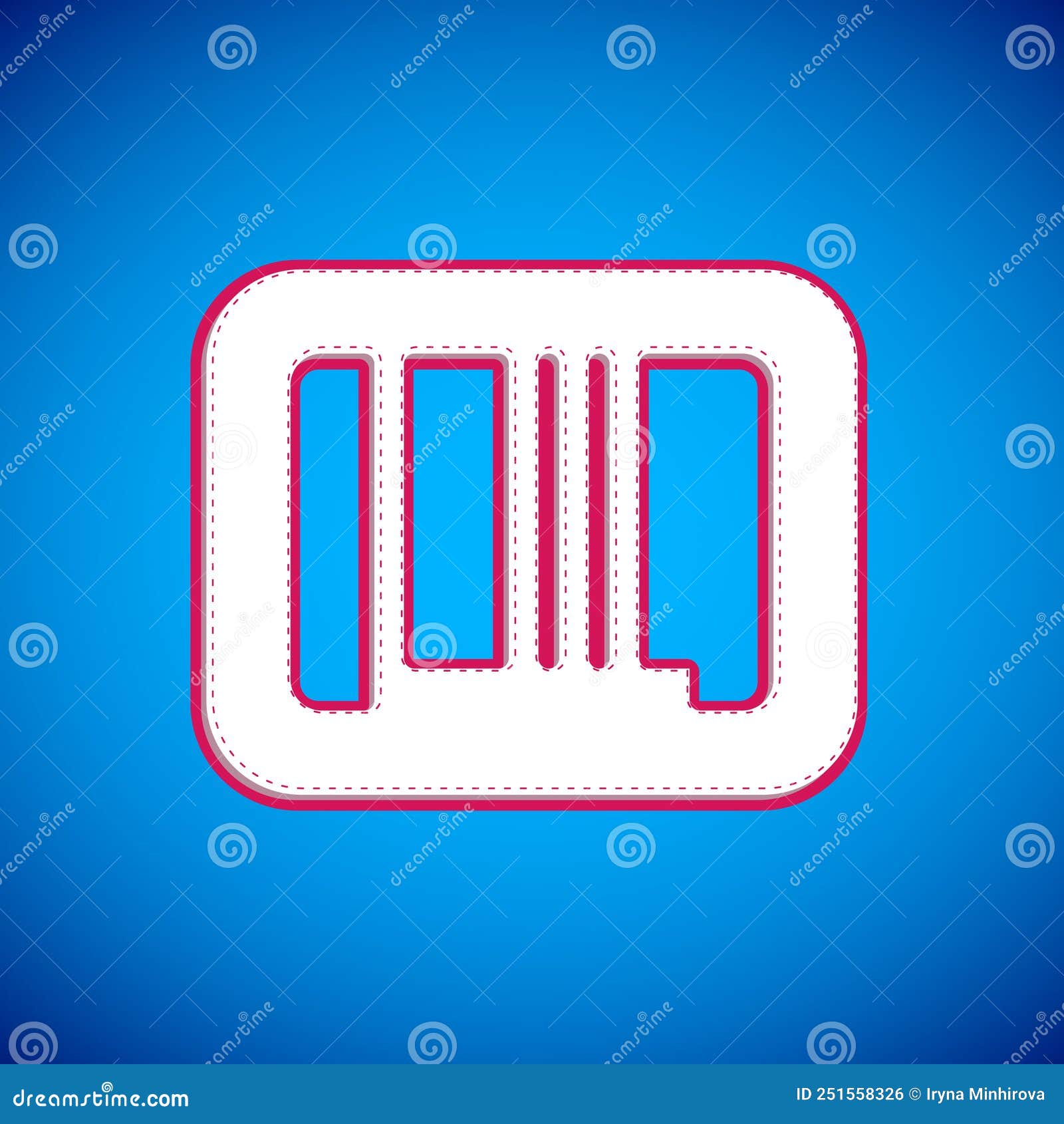 White Barcode Icon Isolated on Blue Background. Vector Stock Vector ...