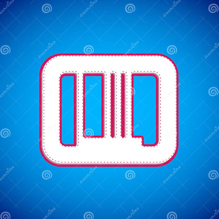 White Barcode Icon Isolated on Blue Background. Vector Stock Vector ...