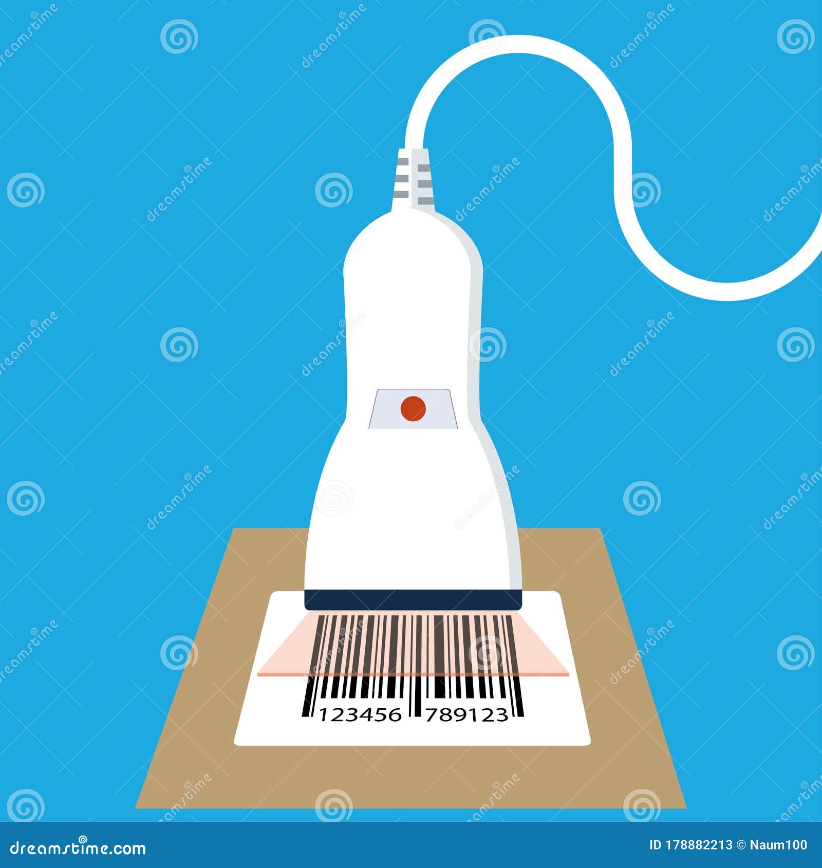 White Barcode Scanner,isolated on Blue Background Stock Vector ...