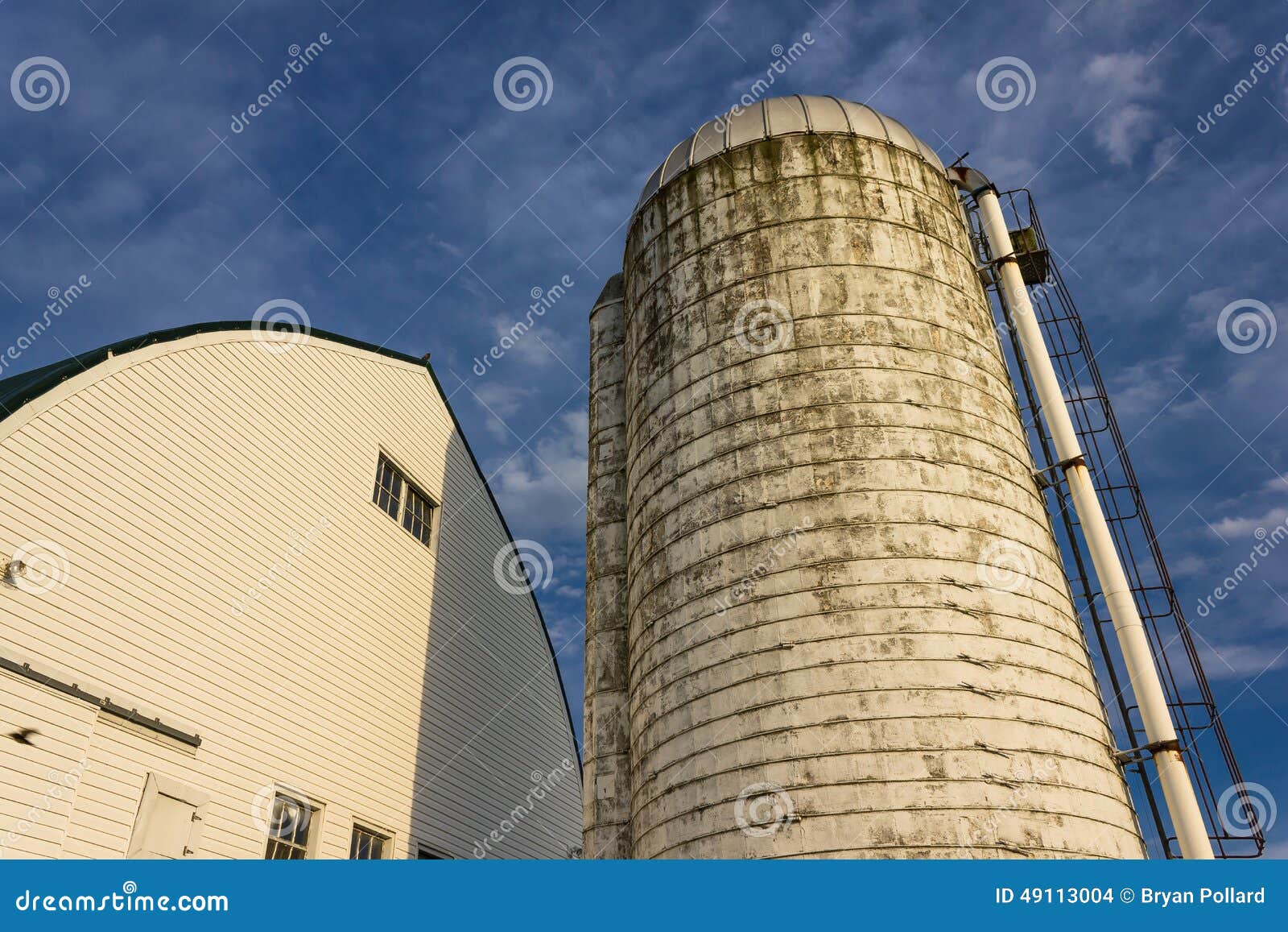 White Barn and Silo stock photo. Image of blacksburg - 49113004