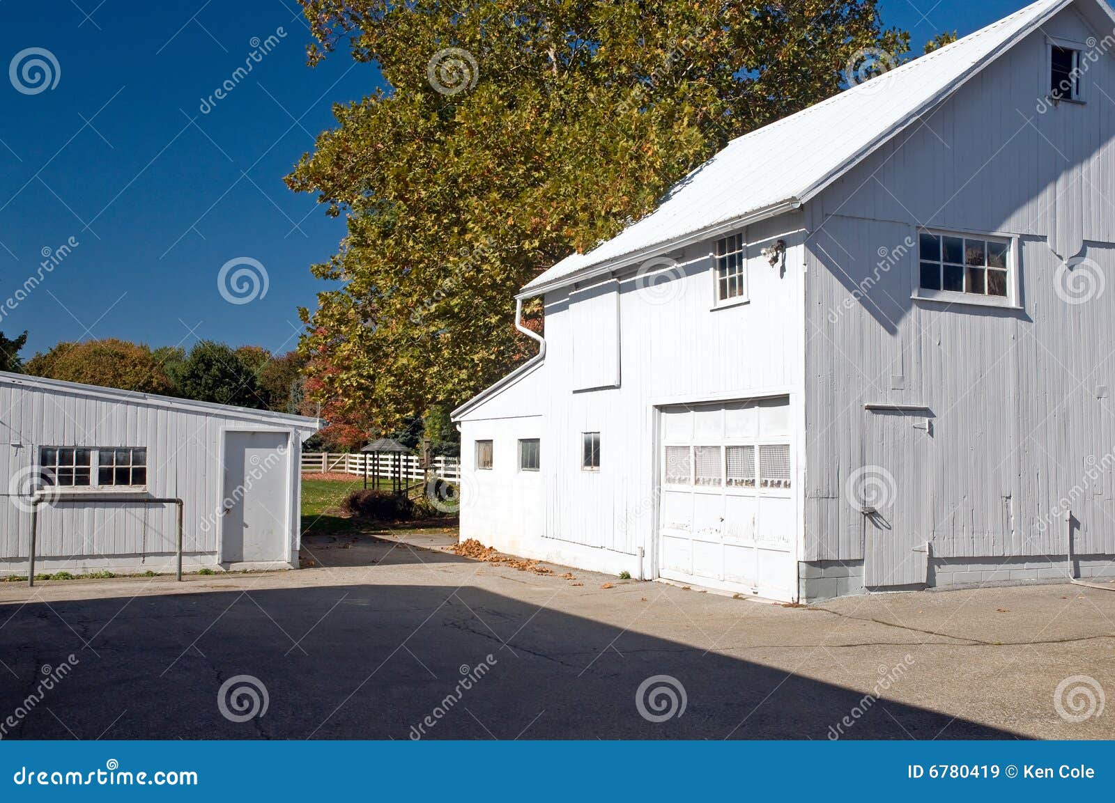 White barns and workshop stock image. Image of backyard - 6780419