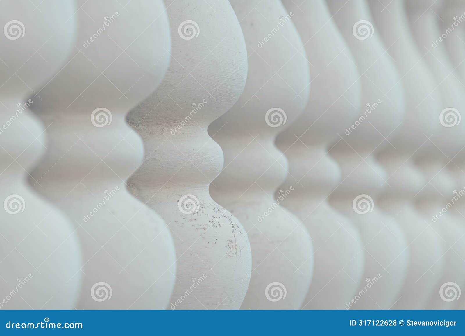 White Baroque Balustrade Forming Pattern, Vintage Retro Architectural ...