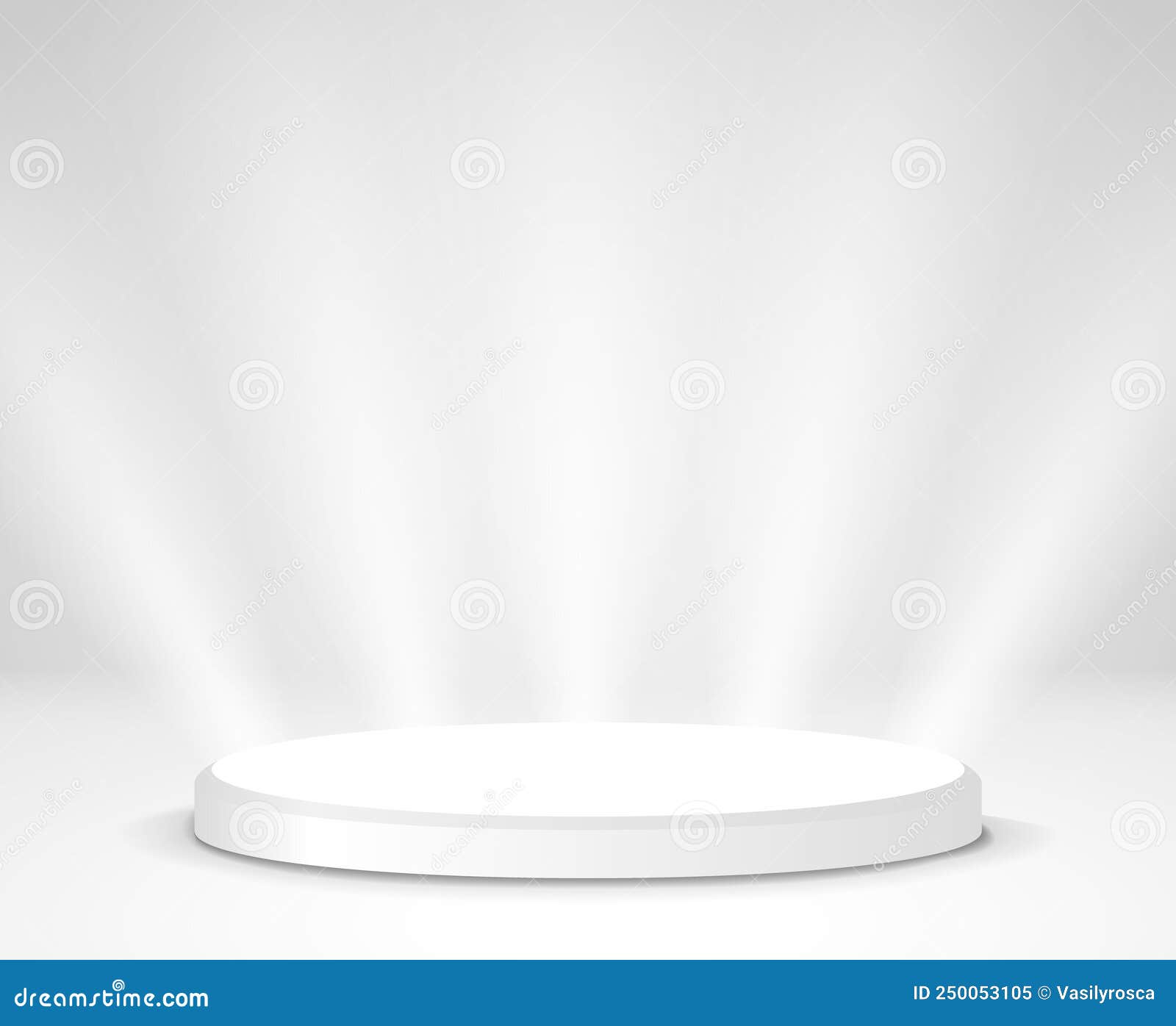 White Base Podium Pedestal Background. White Stage Platform Round ...