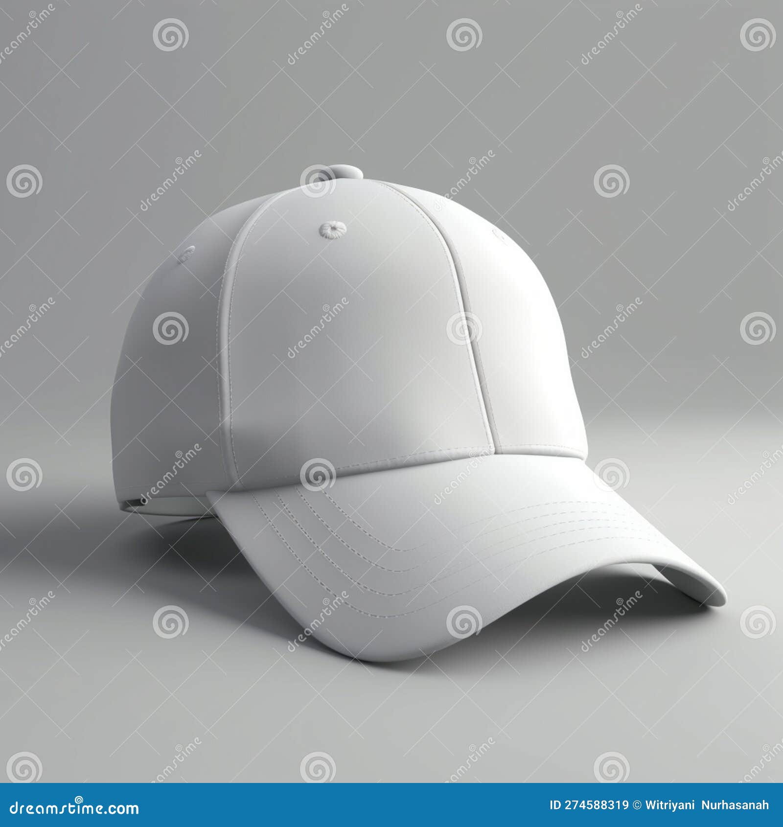 White Baseball Cap Isolated on White Background Stock Illustration ...
