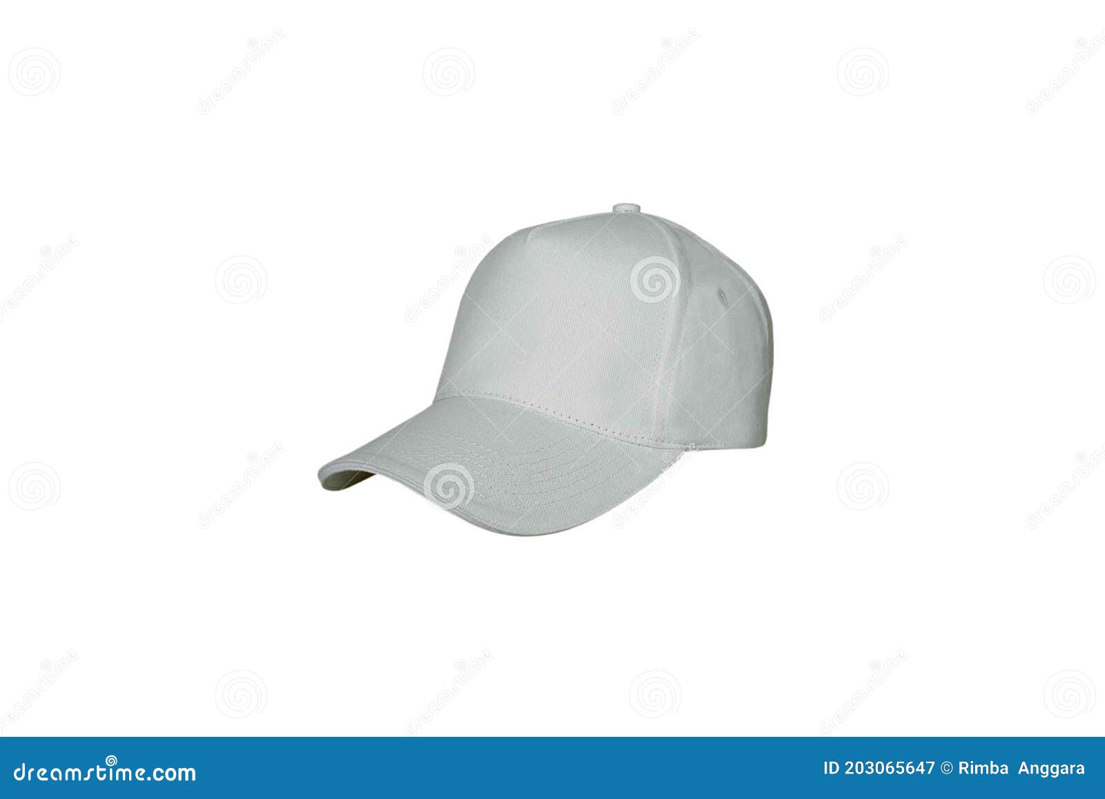 White Baseball Cap Isolated on White Background. Stock Image - Image of ...