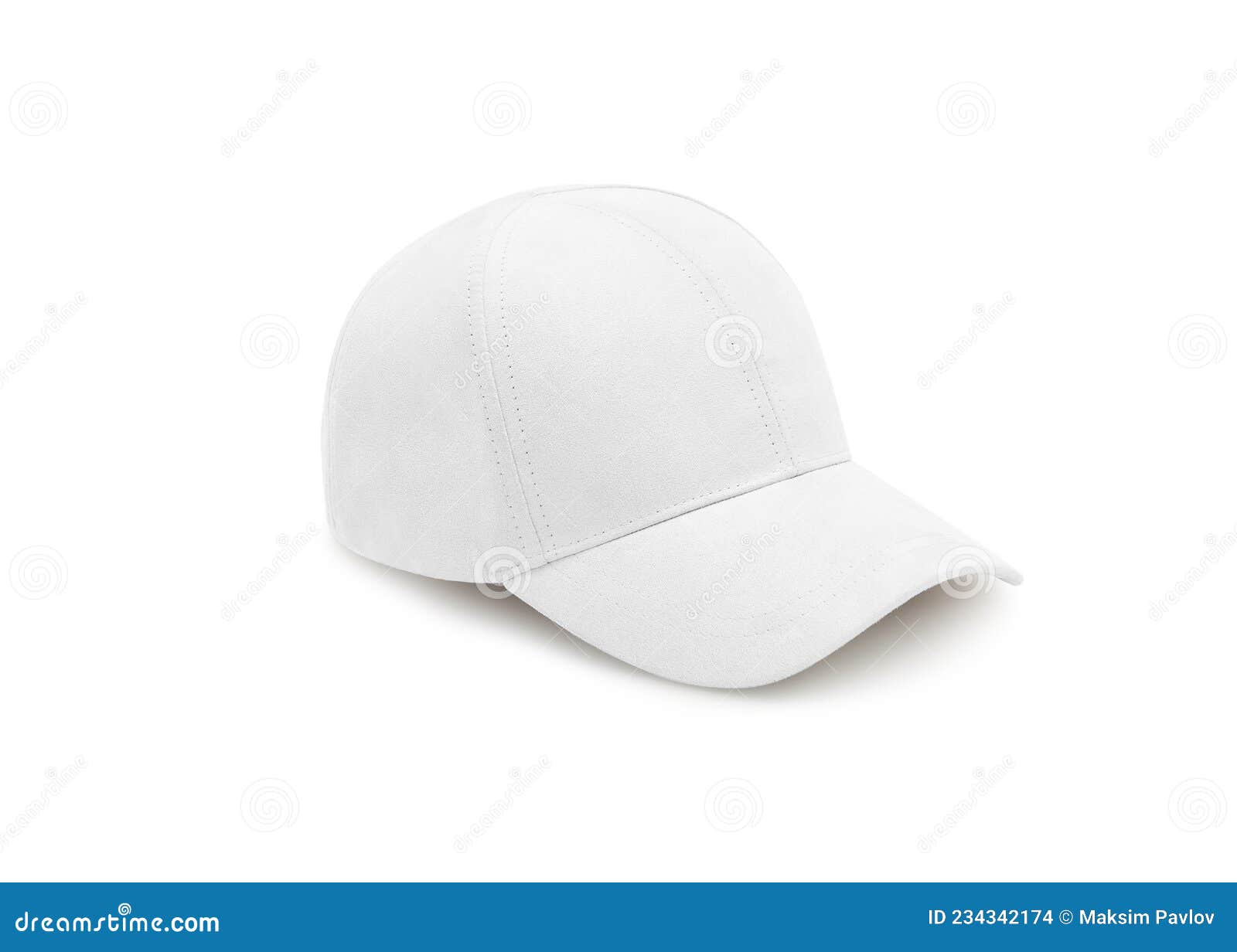 White Baseball Cap Isolated on White Background. Baseball Cap in Angles ...
