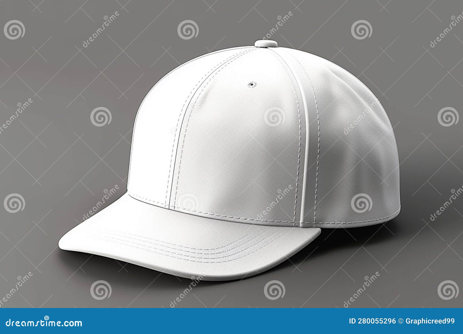 Ai Generative White Baseball Cap Mock-Up - 3D Rendered Illustration ...