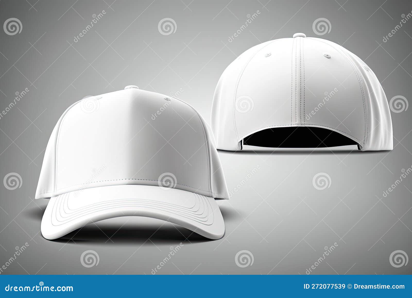 White Baseball Cap in Two Different Angles Views. Mock Up. Ai ...