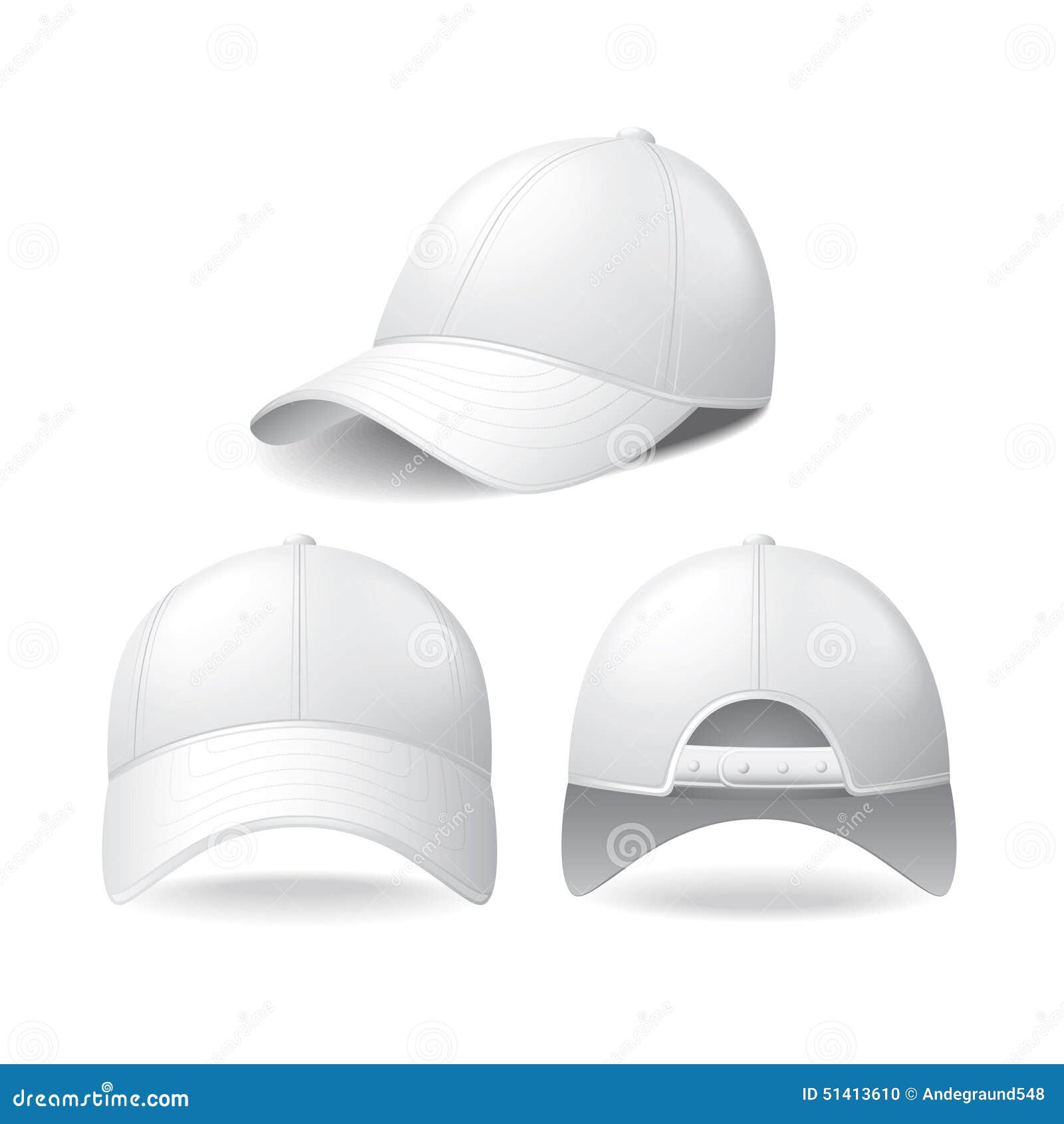 White Baseball Cap on White Vector Stock Vector - Illustration of ...