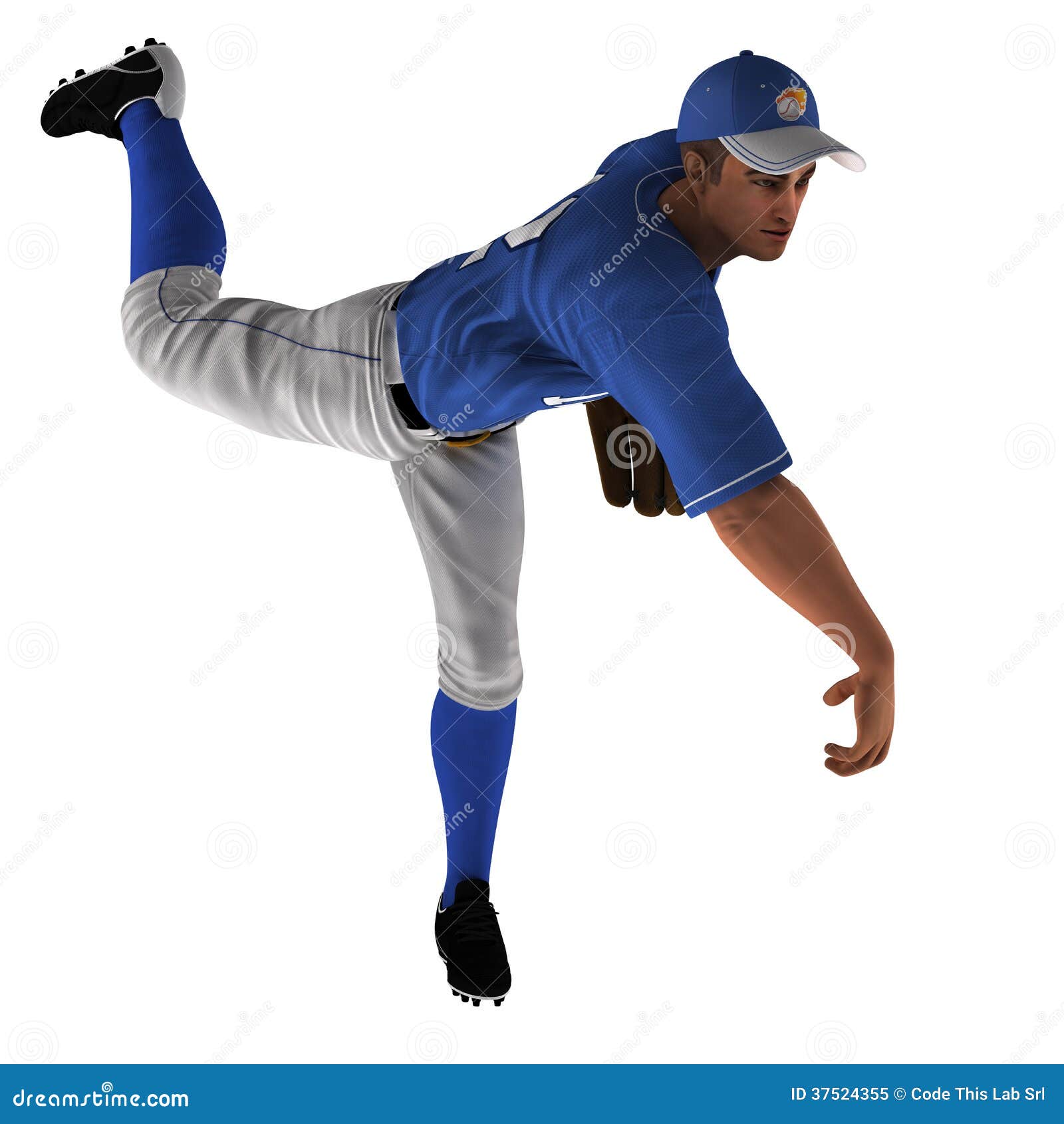 White Baseball Pitcher stock illustration. Illustration of uniform ...