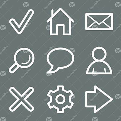 White basic web icons stock vector. Illustration of buttons - 6808779