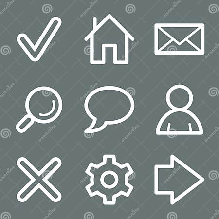 White basic web icons stock vector. Illustration of buttons - 6808779