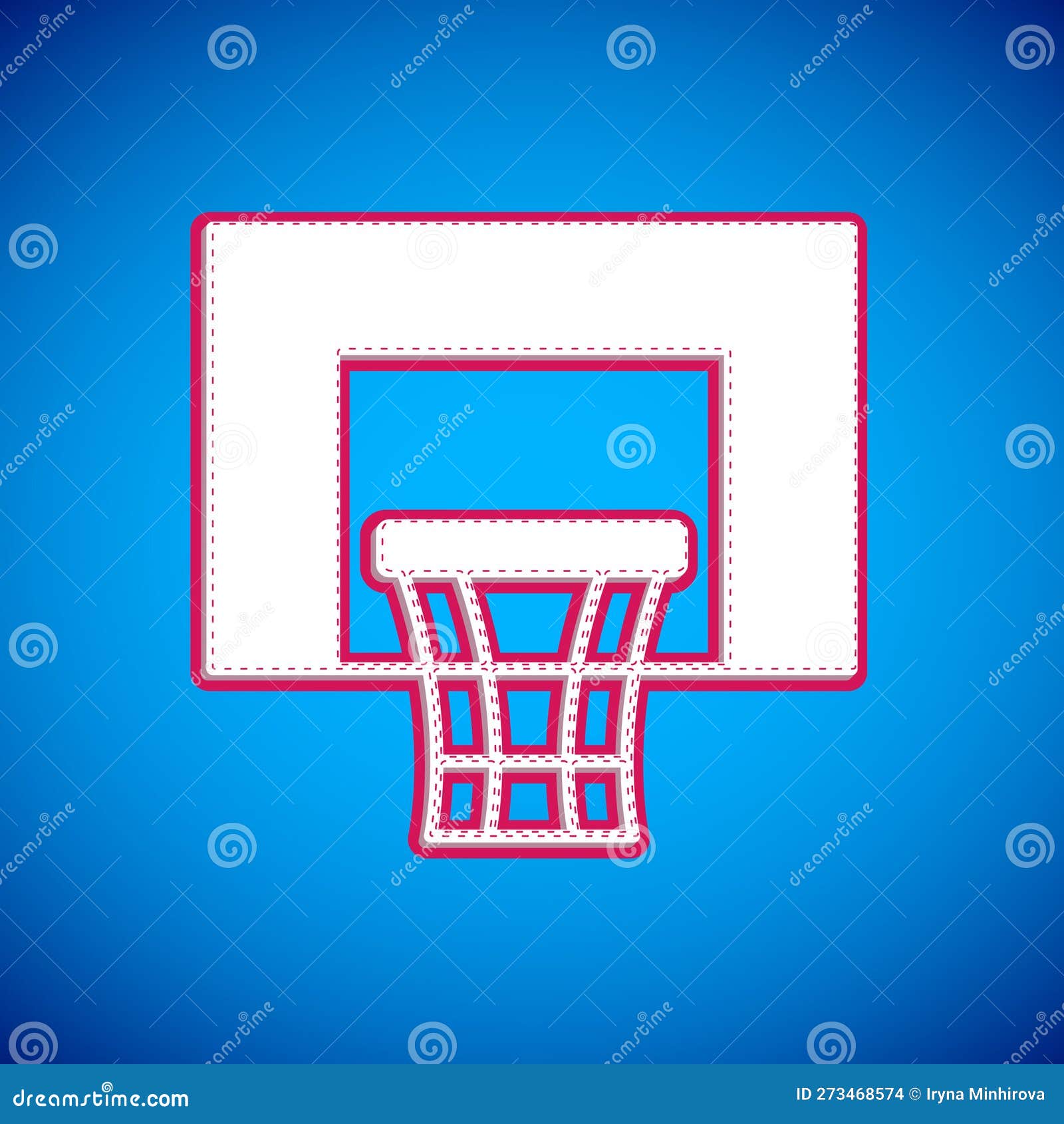 White Basketball Backboard Icon Isolated on Blue Background. Vector ...