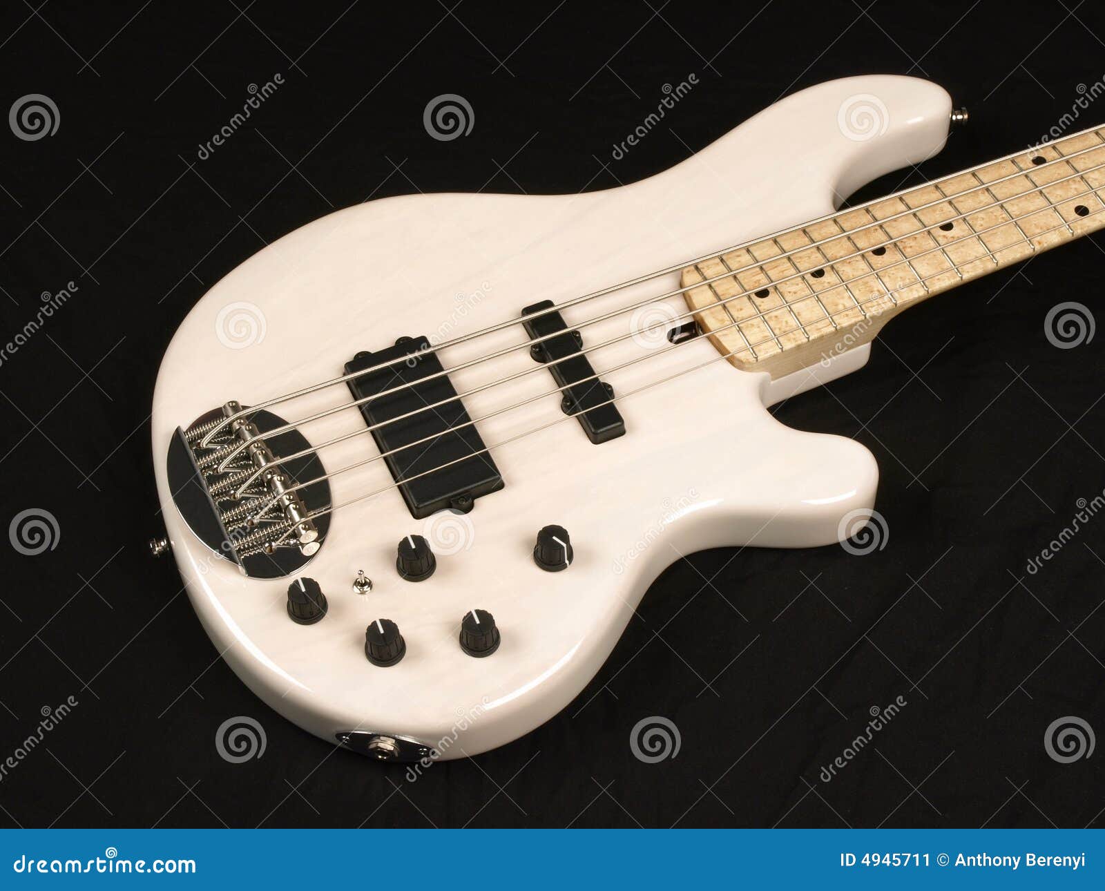 White Bass Guitar body 2 stock image. Image of electric - 4945711