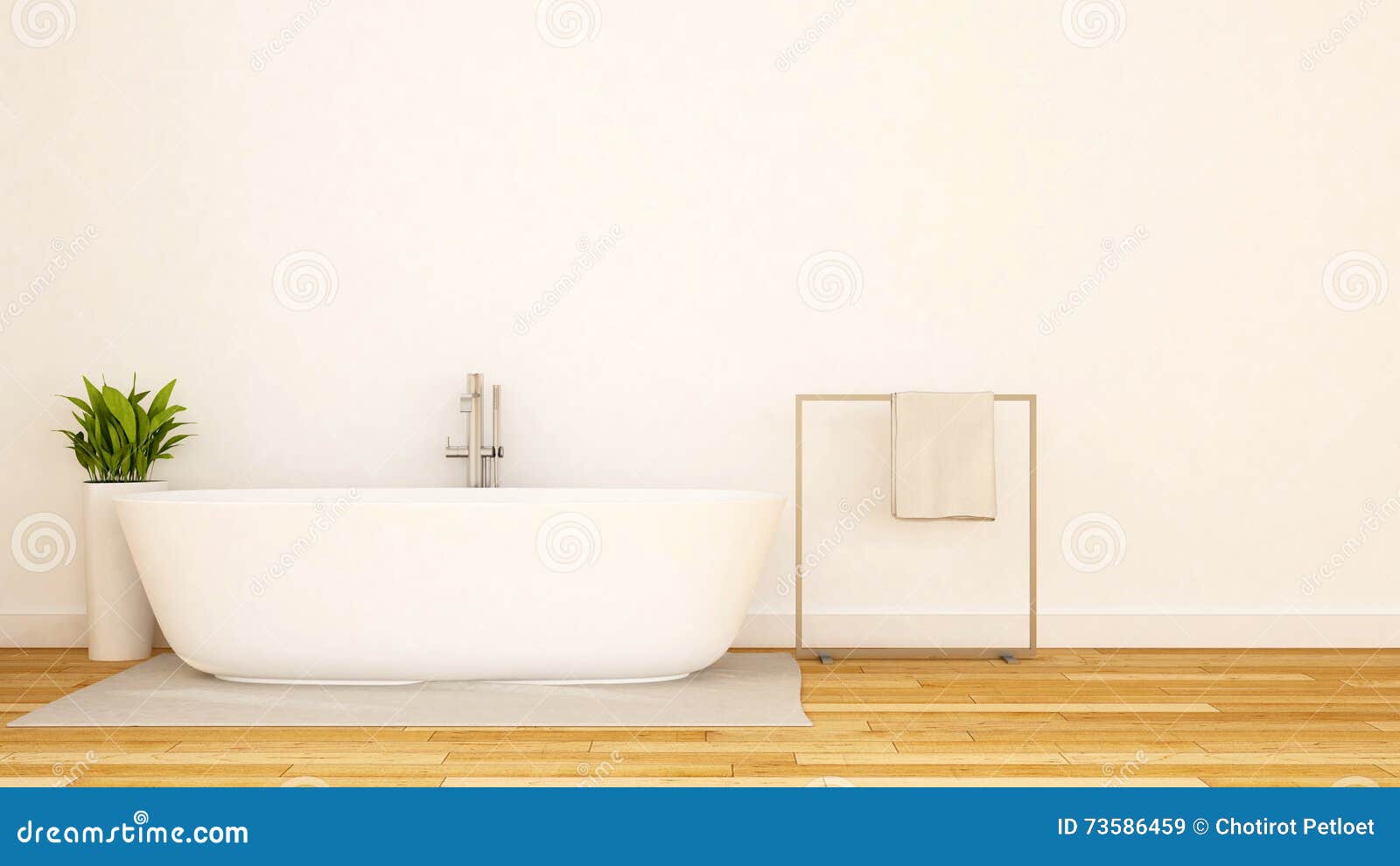 White Bathroom Minimal Design-3D Rendering Stock Illustration ...
