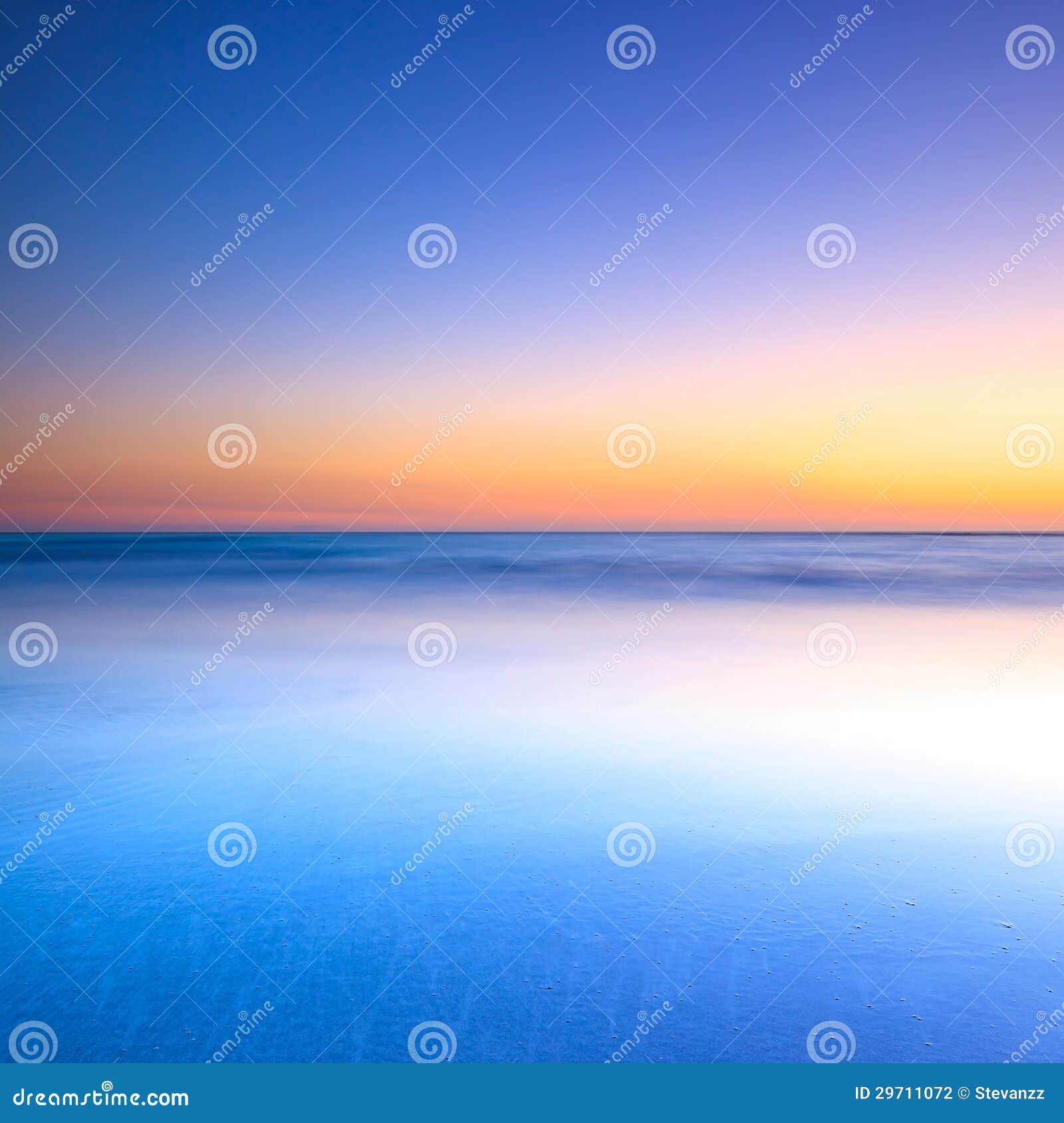 White Beach and Blue Ocean on Twilight Sunset Stock Photo - Image of ...