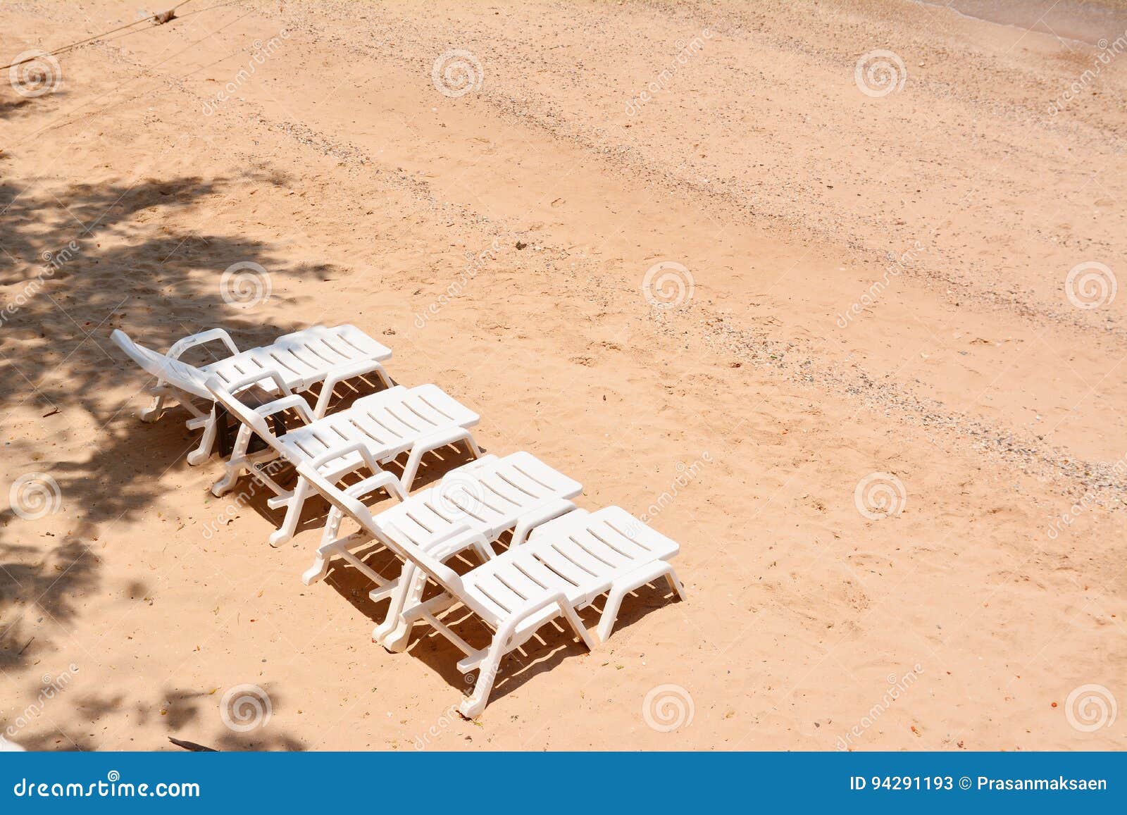 4 white beach chairs stock image. Image of horizon, ocean - 94291193