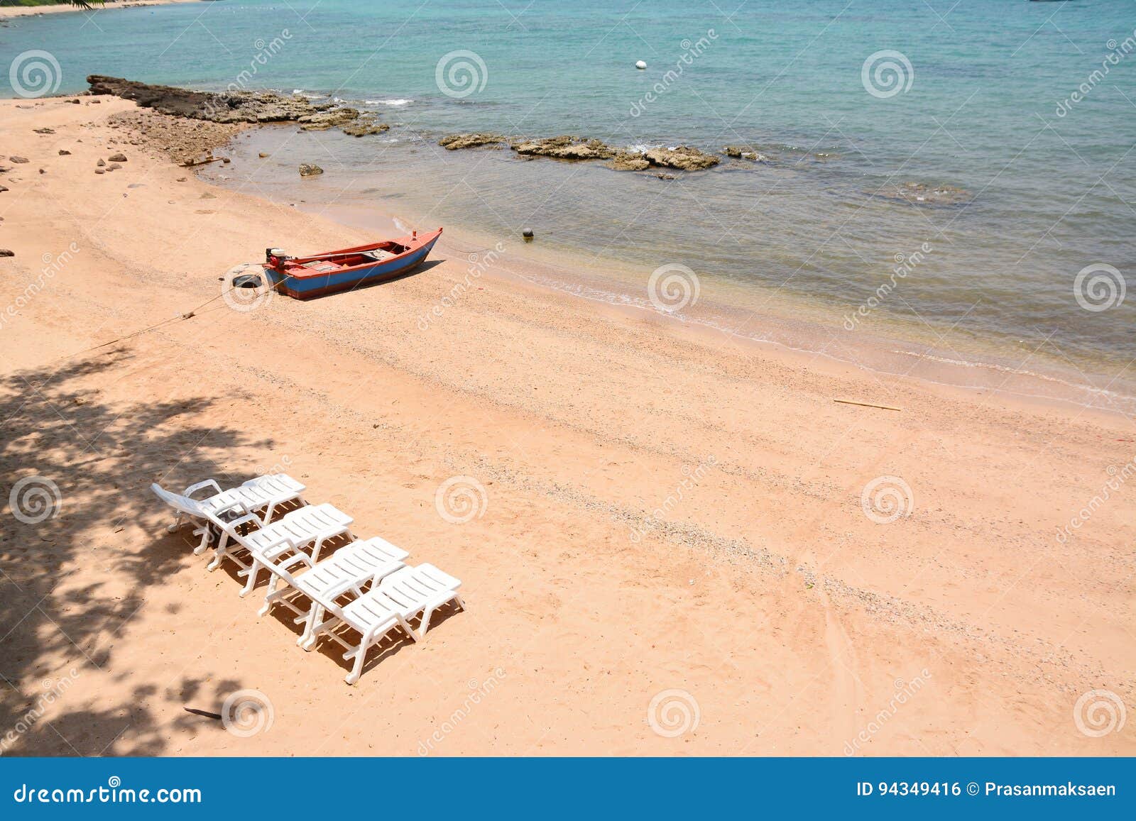 4 white beach chairs stock photo. Image of summer, nature - 94349416