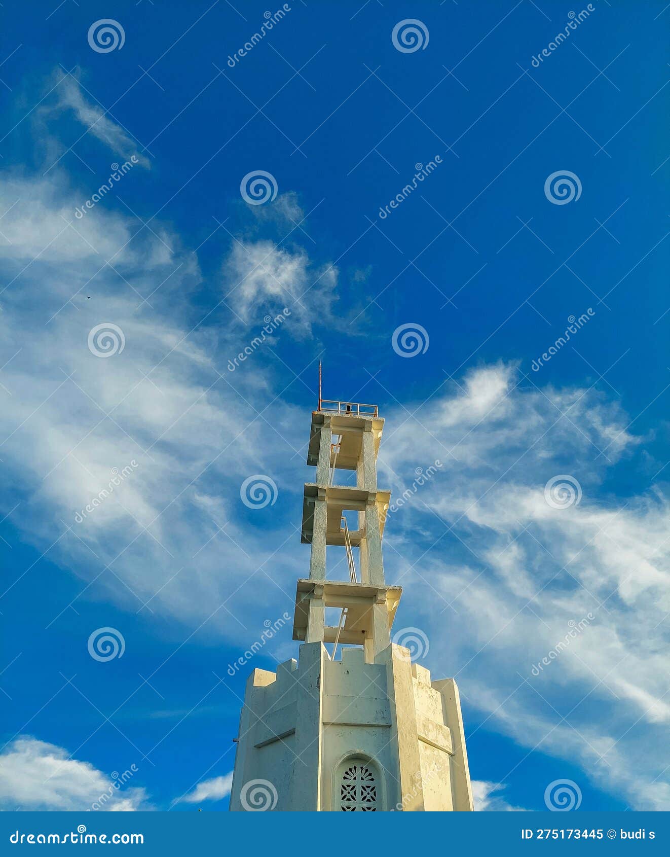 White Beach Watchtower on the Hill Stock Image - Image of watchtower ...