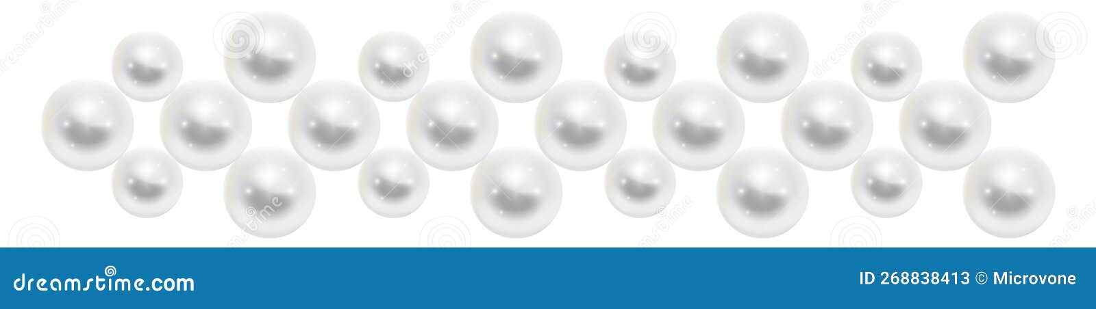 White Bead Pattern String. Realistic Pearl Jewelry Stock Vector ...